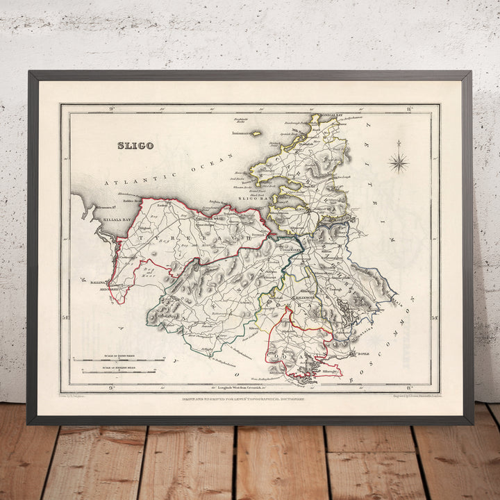 Old Map of County Sligo by Samuel Lewis, 1844: Ballymote, Tubbercurry ...