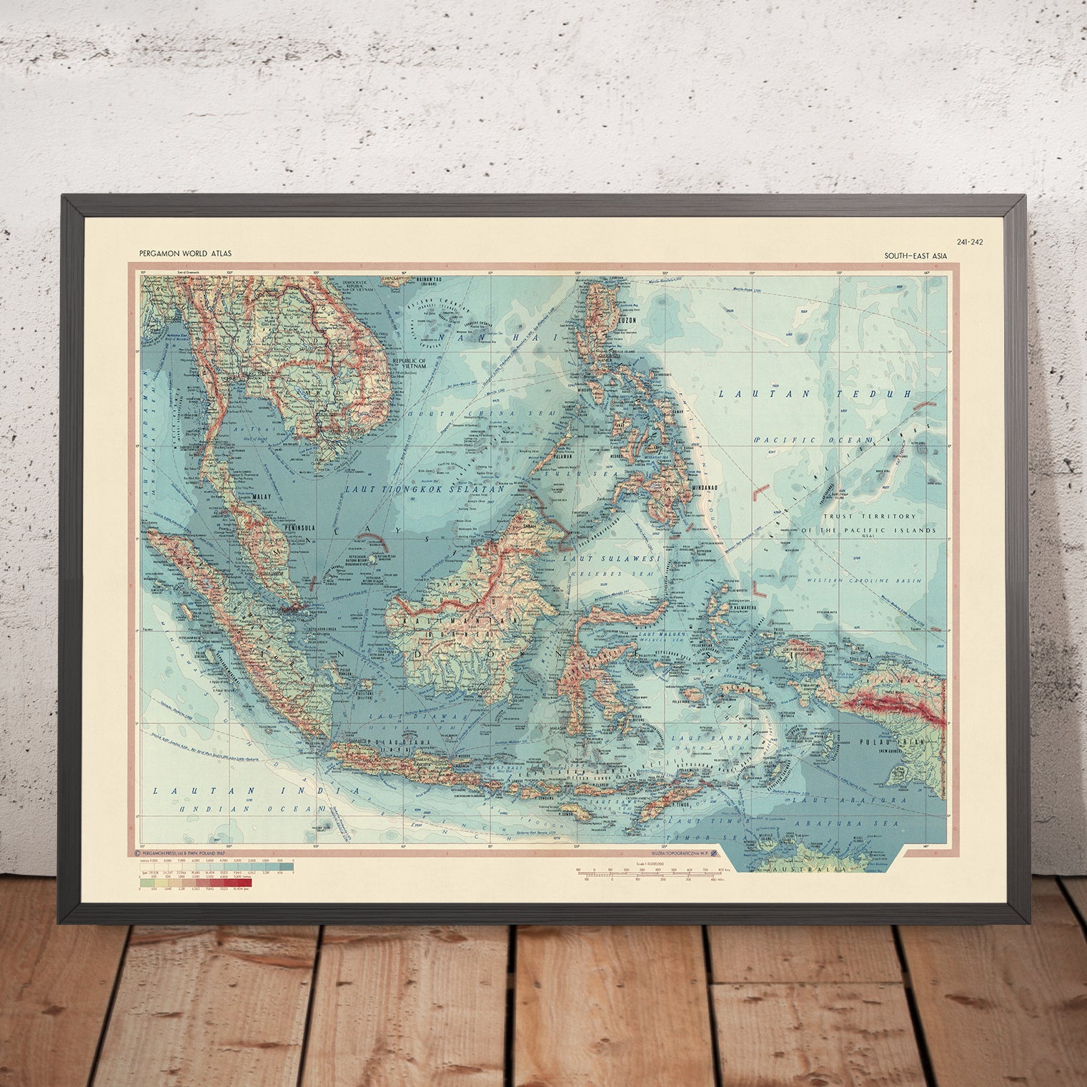Old Map of Southeast Asia, 1967: Asiatic or Malay Archipelago - Indone ...