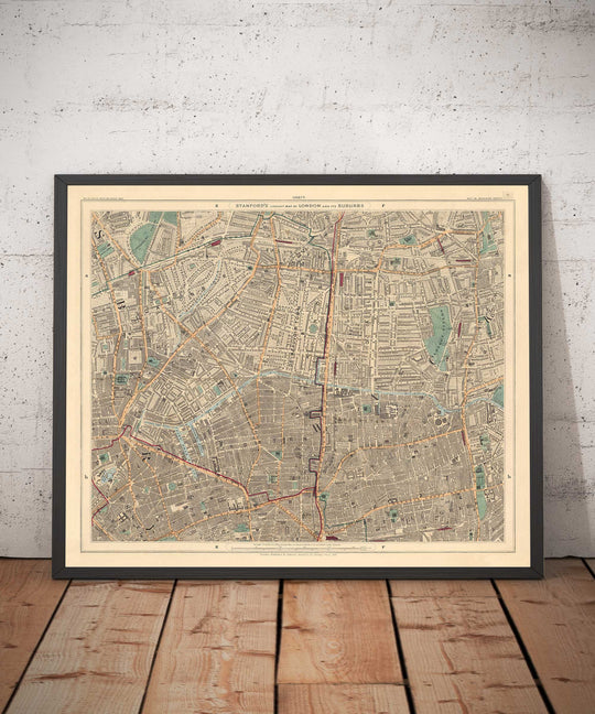 Old Colour Map of East London, 1891 - Hoxton, Haggerston, Dalston ...