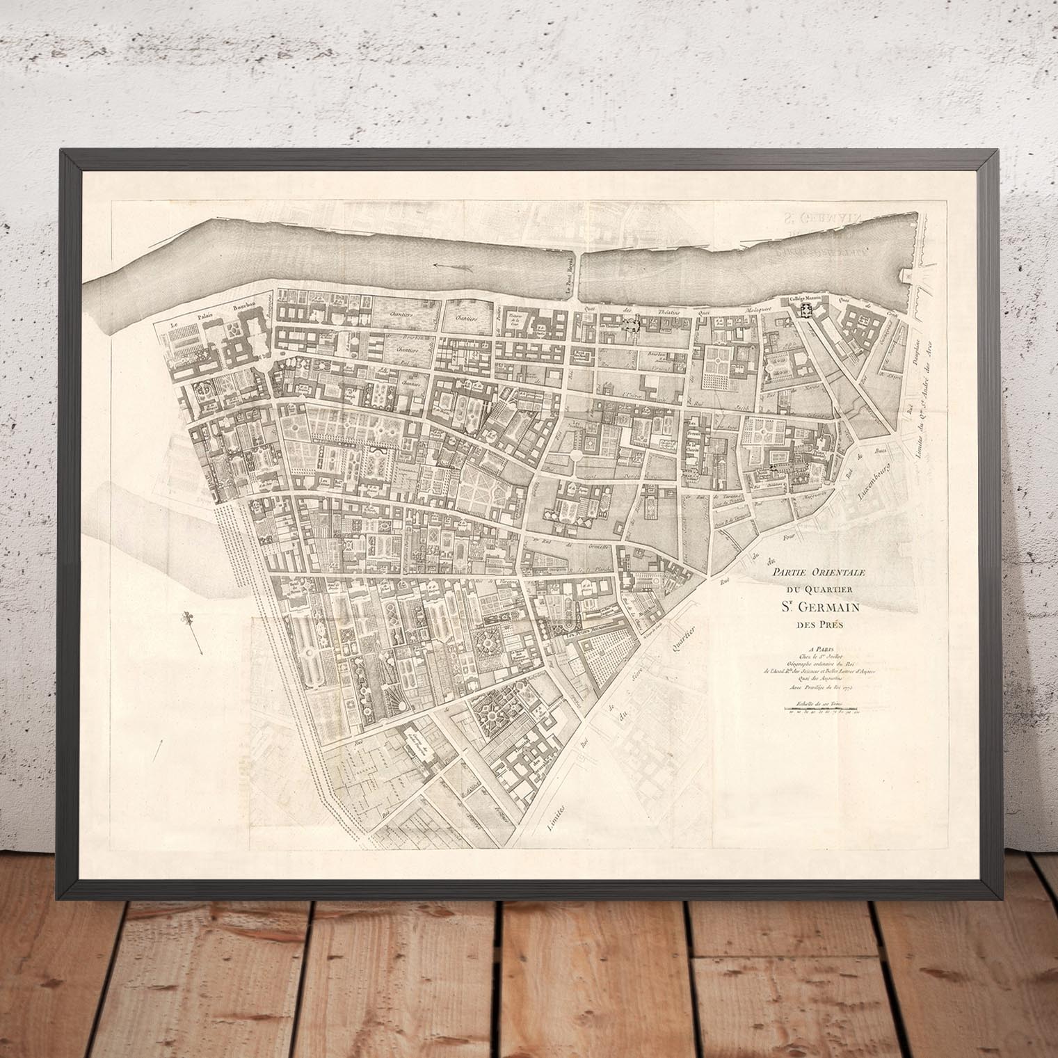 Old Map of St Germain (Paris) by Jean Baptise Michel Jaillot in 1775 ...