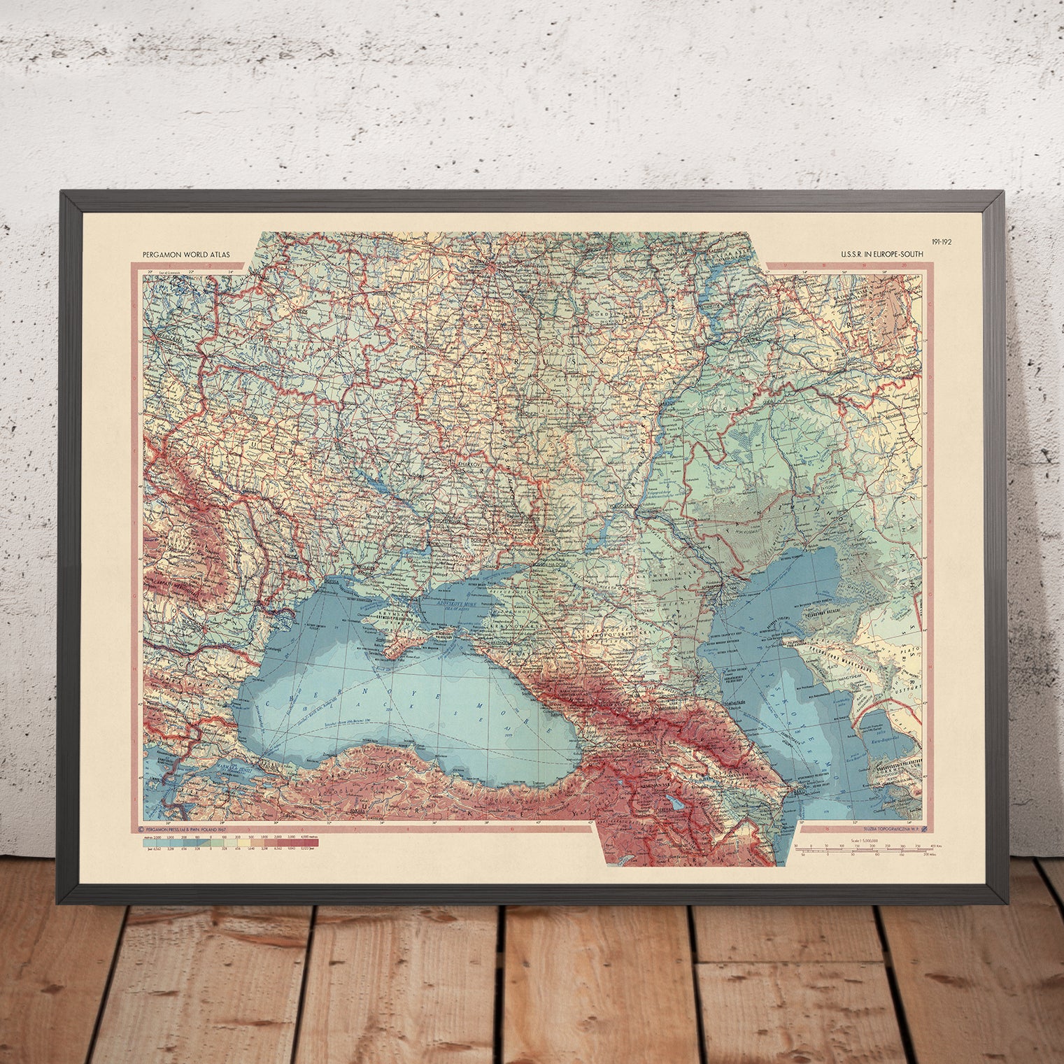 Old Map of Southern USSR and Eastern Europe, 1967: Detailed Political ...