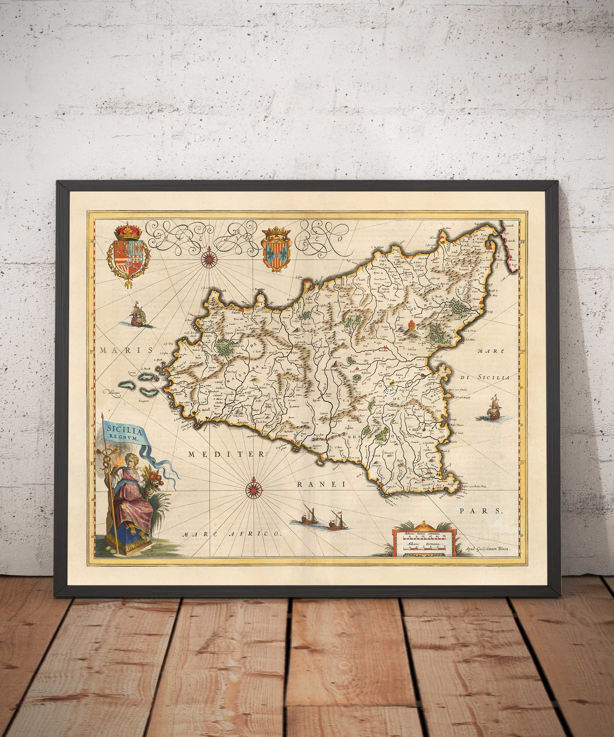 Old Maps Of Sicily An Old Map Of Palermo, The Main Town In Sicily. The