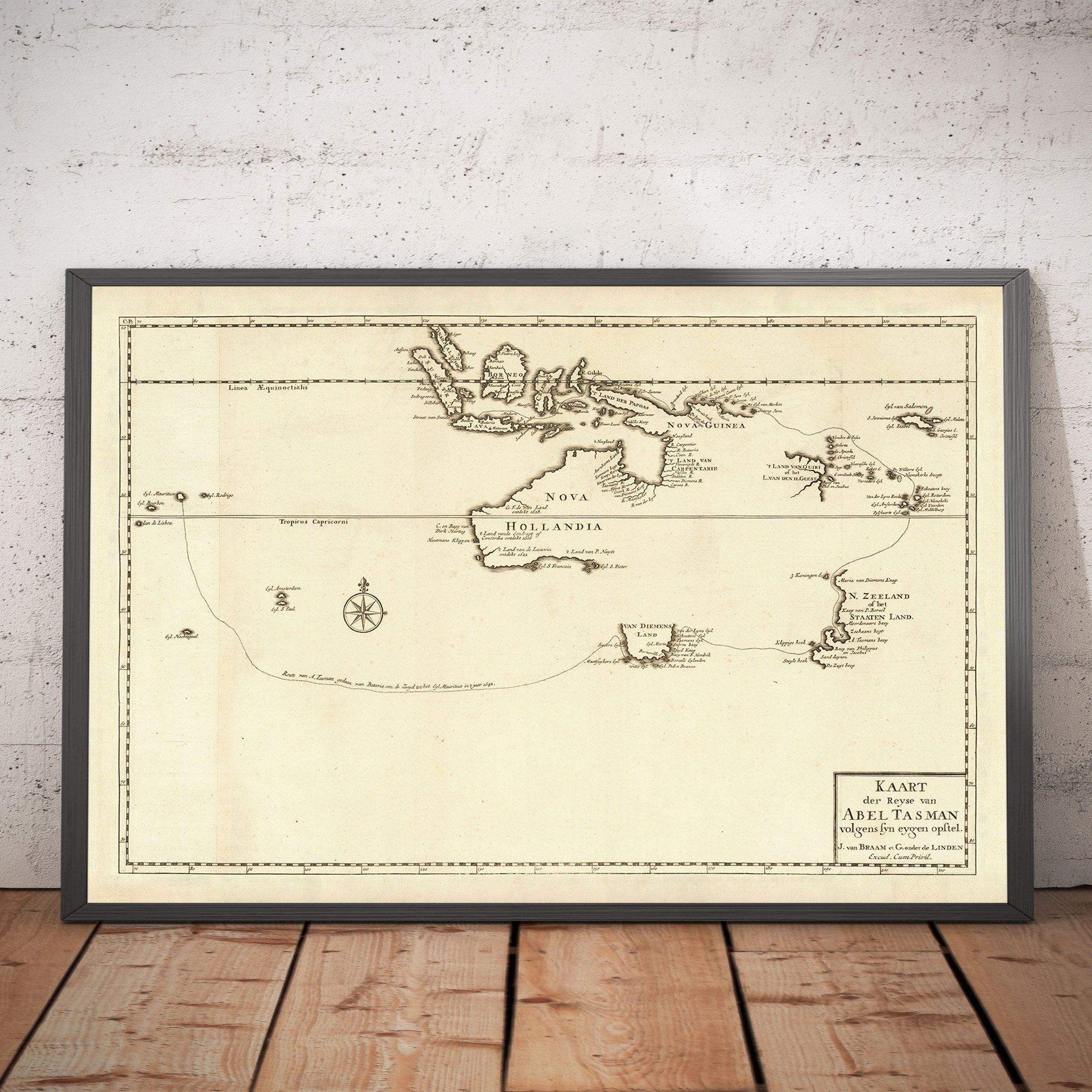 Old Historical Map of New Holland in 1726 by Francois Valentijn - Abel ...
