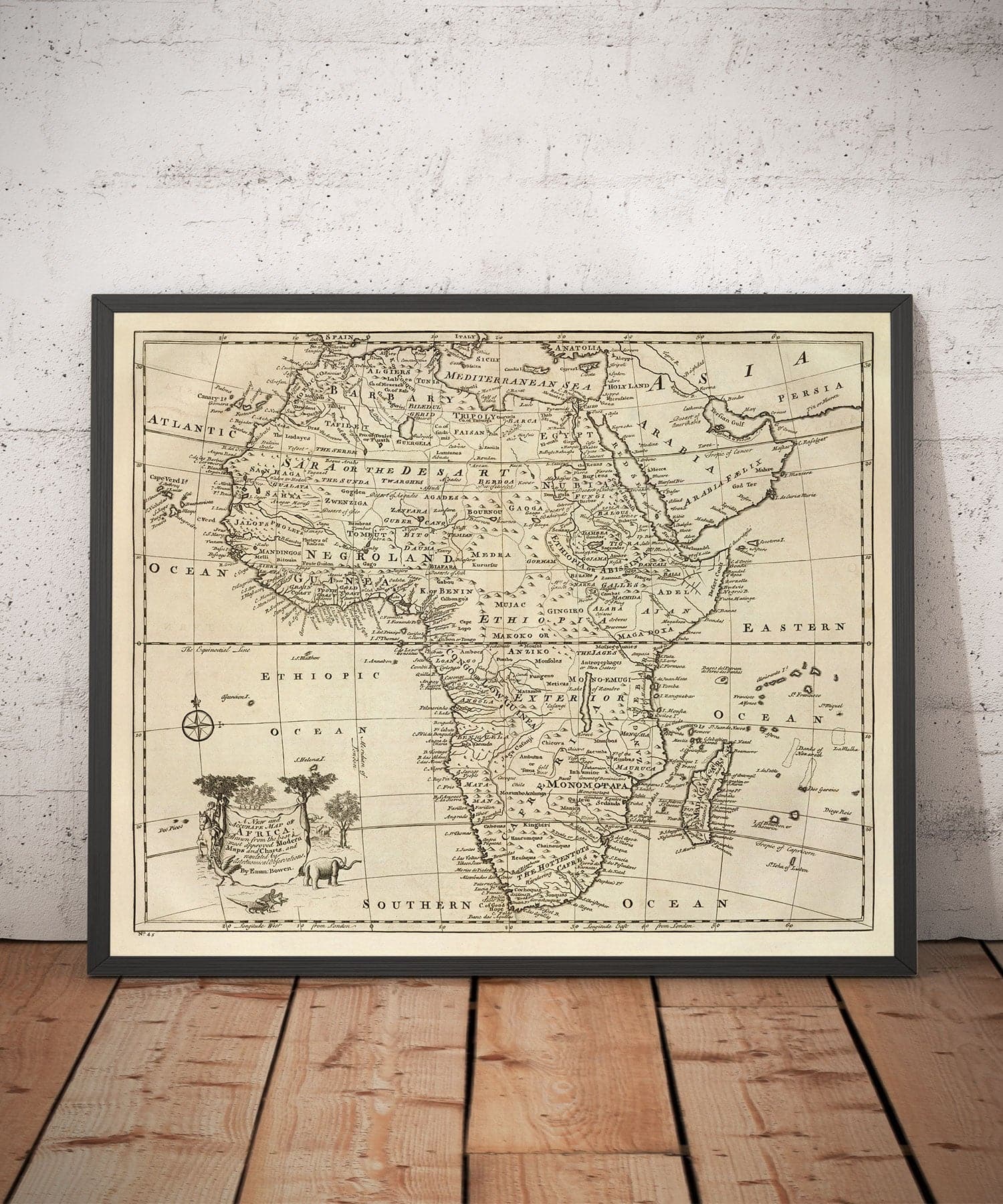 Old Map of Africa, 1747 by Emanuel Bowen - Pre-Colonial - Slave Trade ...