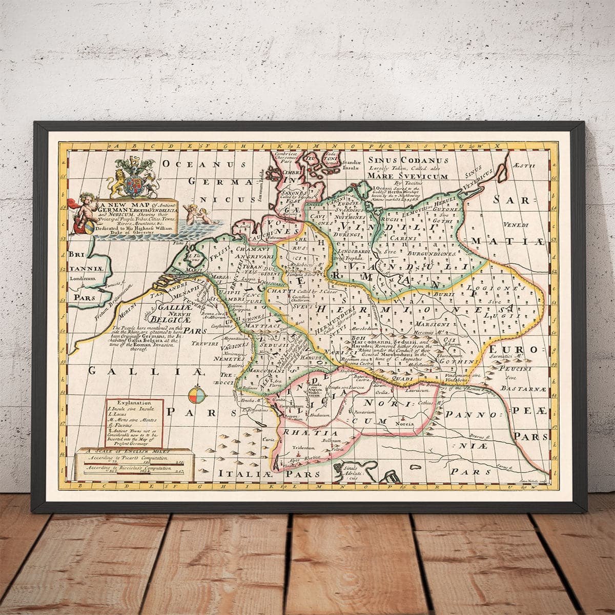 Old Map of Ancient Germany, 1712 - Germania, Germanic Tribes, Noricum ...