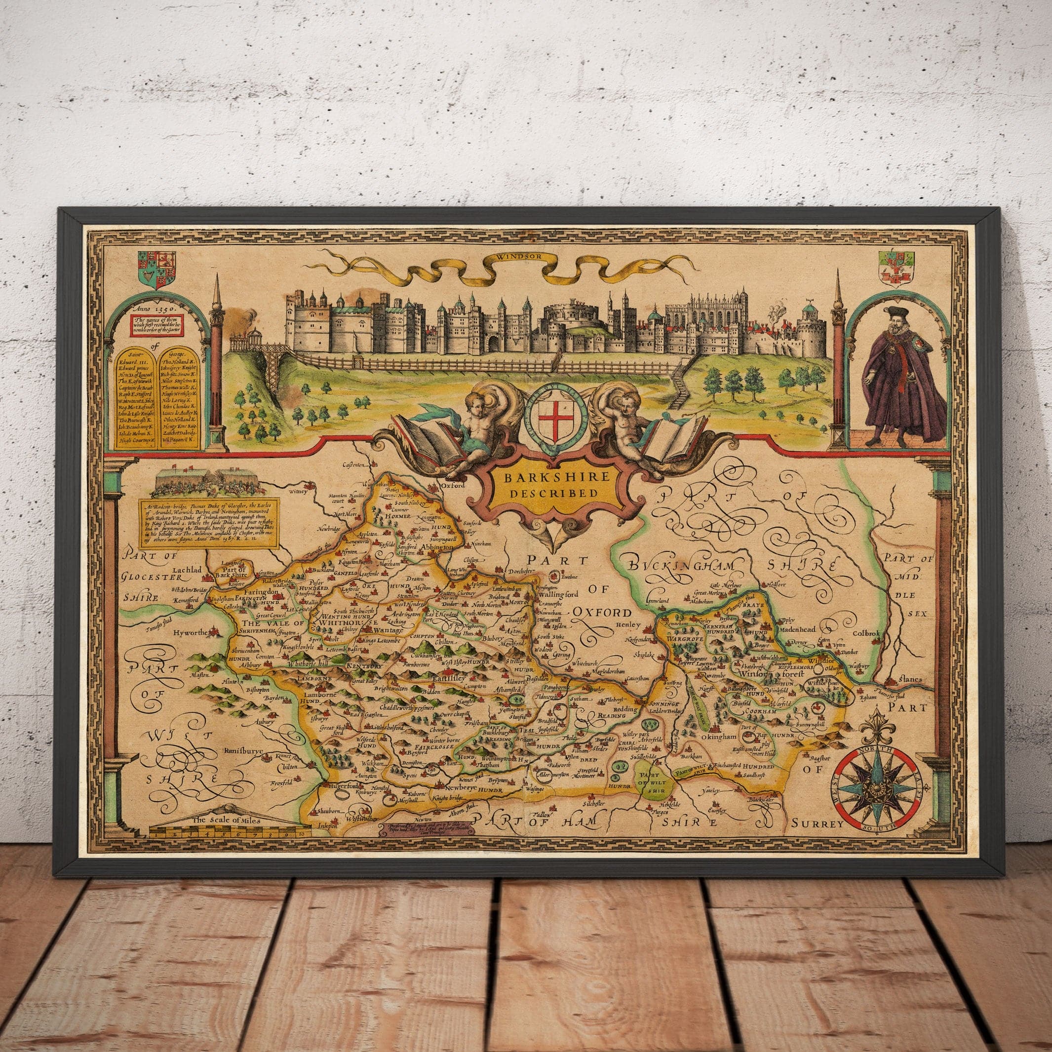 Old Map of Berkshire, 1611, John Speed - Reading, Slough, Bracknell, M ...