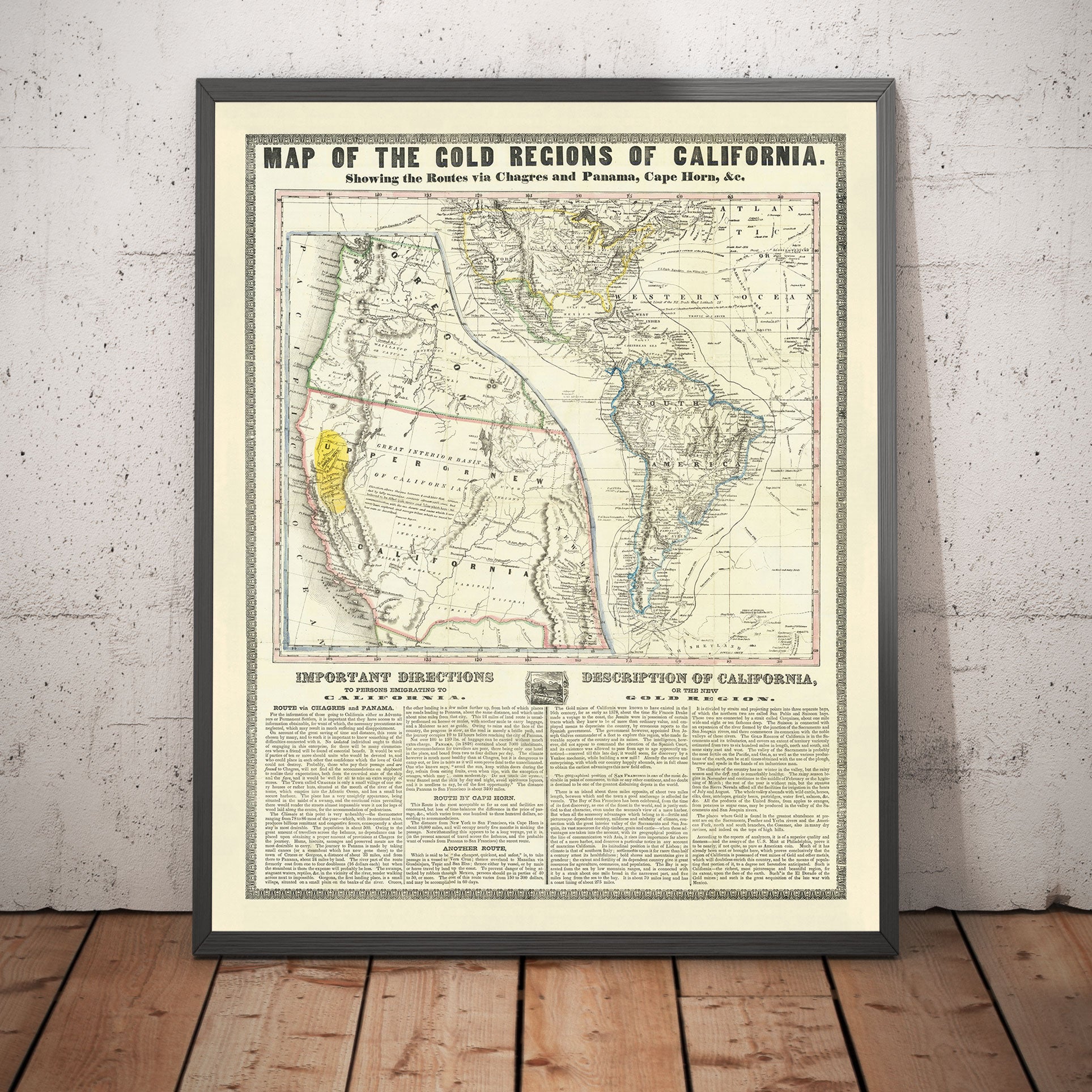 Old Map of the California Gold Rush in 1849 by Ensign & Thayer - Old W ...