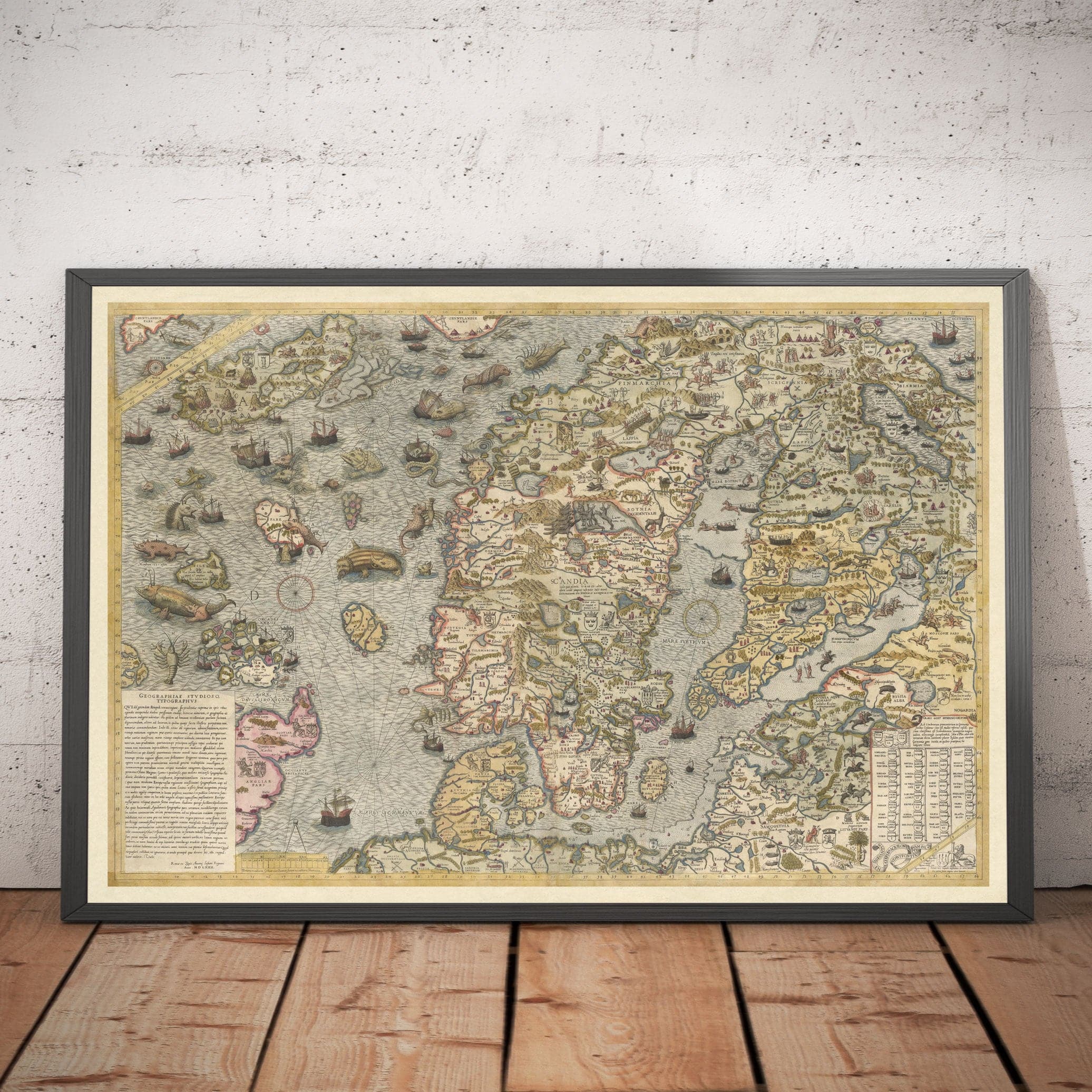 Old Map of Scandinavia, 1539 - Carta Marina by Olaus Magnus - Sea Mons ...