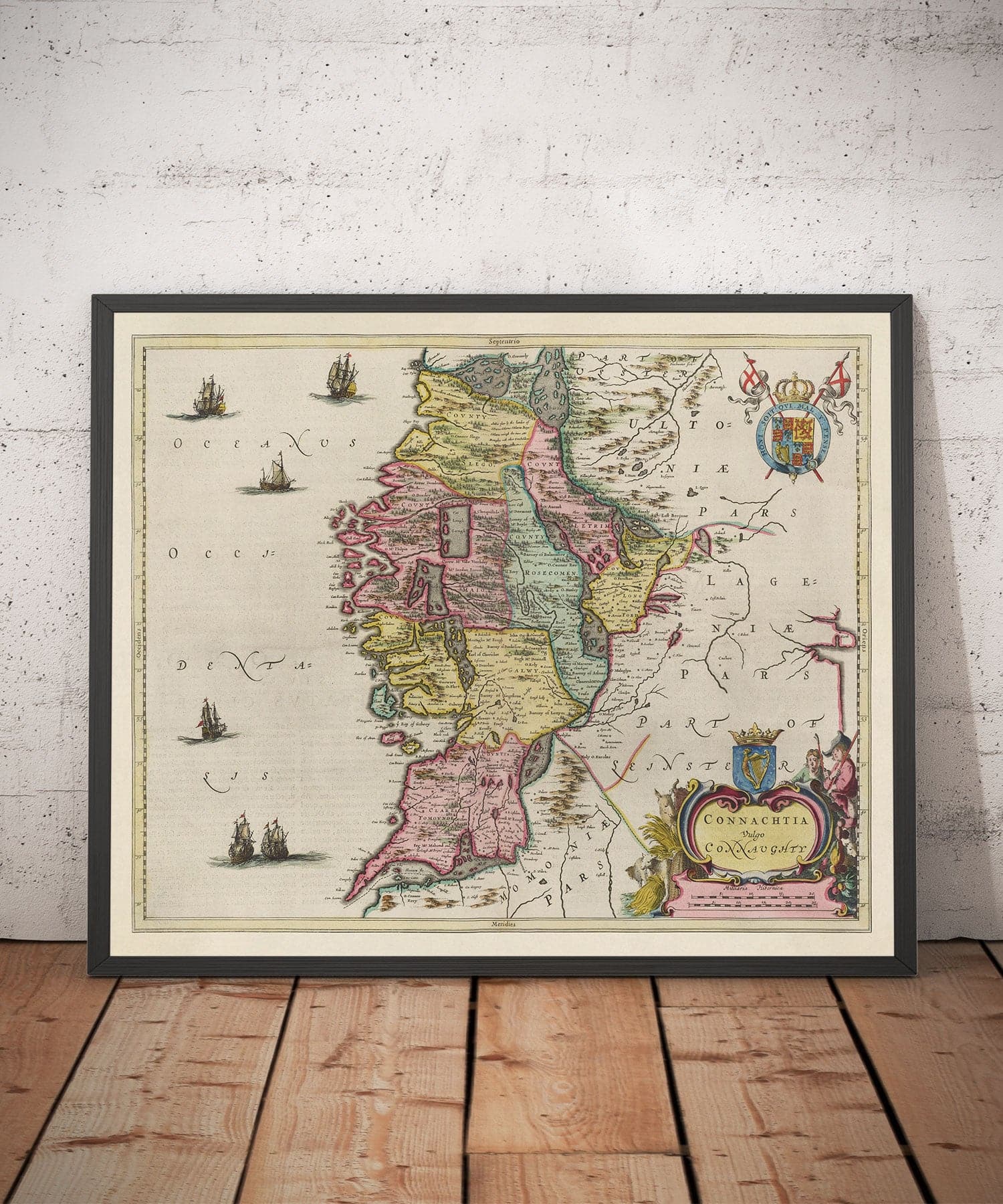 Old Map of Connacht, Ireland in 1665 by Joan Blaeu - Connaught, Galway ...