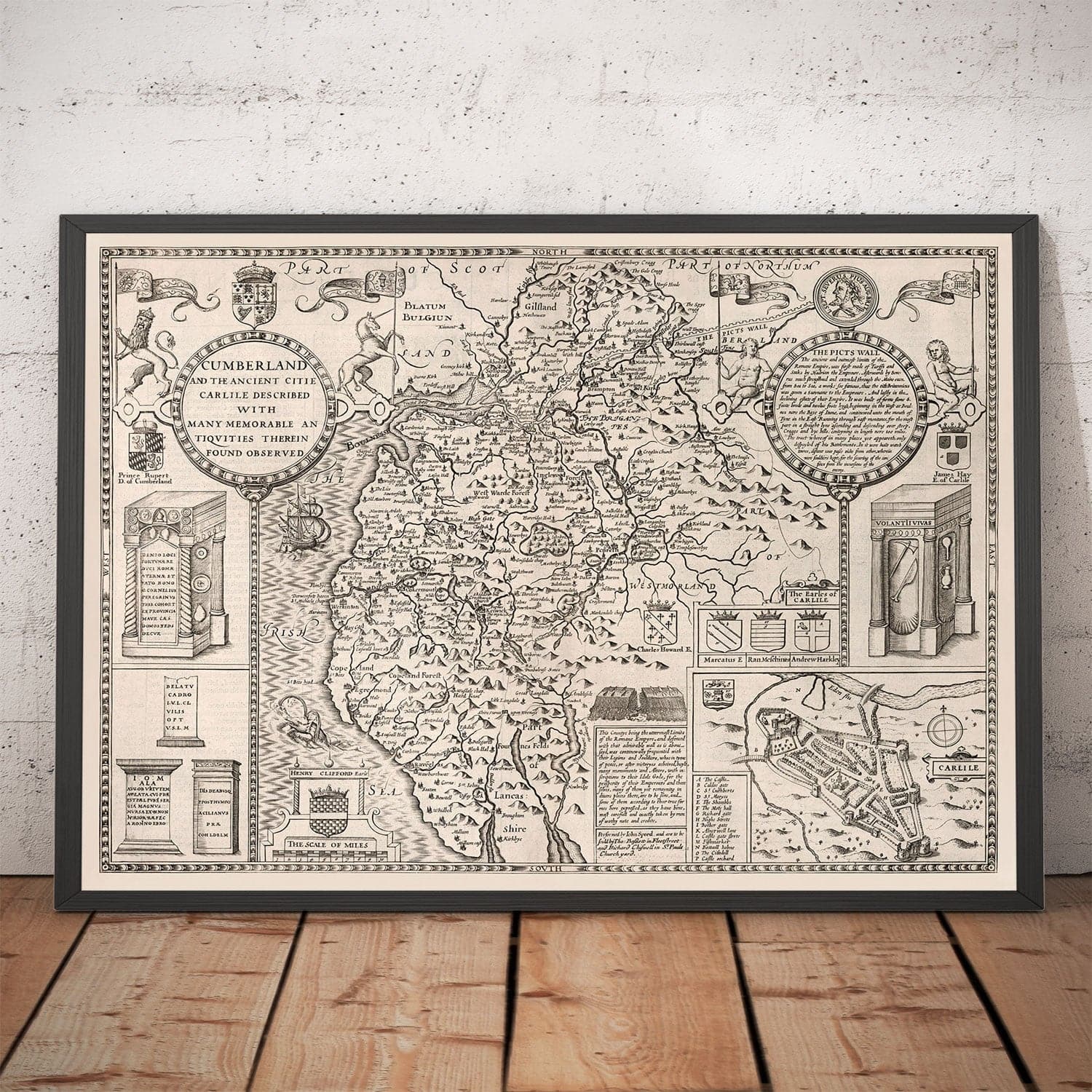 Old Map of Cumbria, 1611 by John Speed - Cumberland, Carlisle, Keswick ...