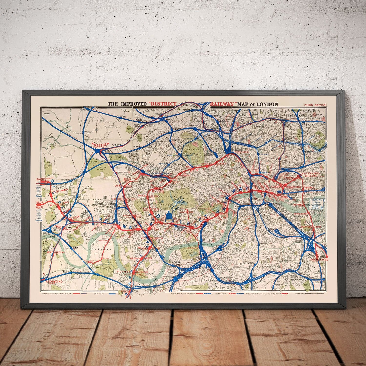Old London District Railway Map, 1884, Third Edition - Early Undergrou ...