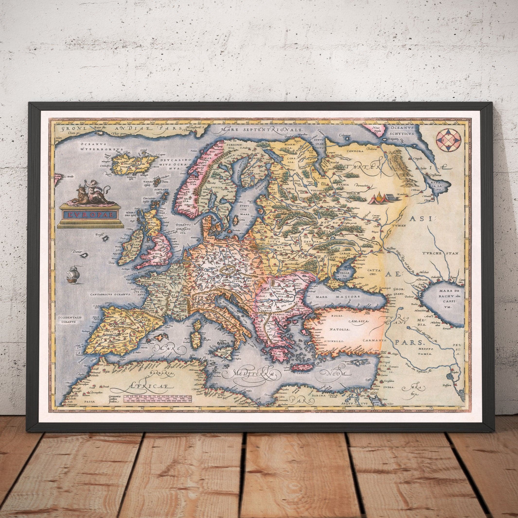 Old Map of Europe, 1570 - The First European Atlas - by Abraham Orteli ...