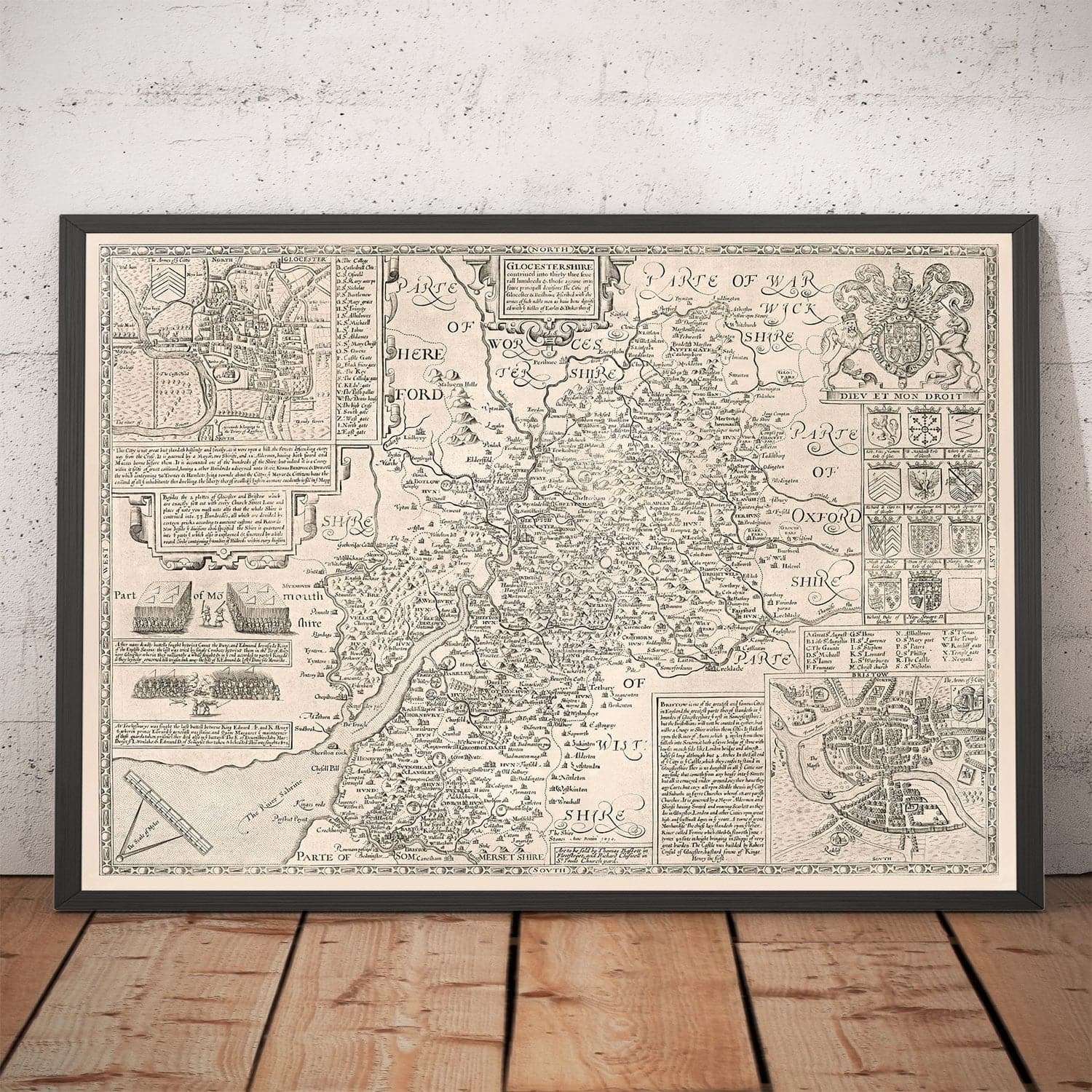 Old Map of Gloucestershire, 1611 by John Speed - Bristol, Cheltenham ...