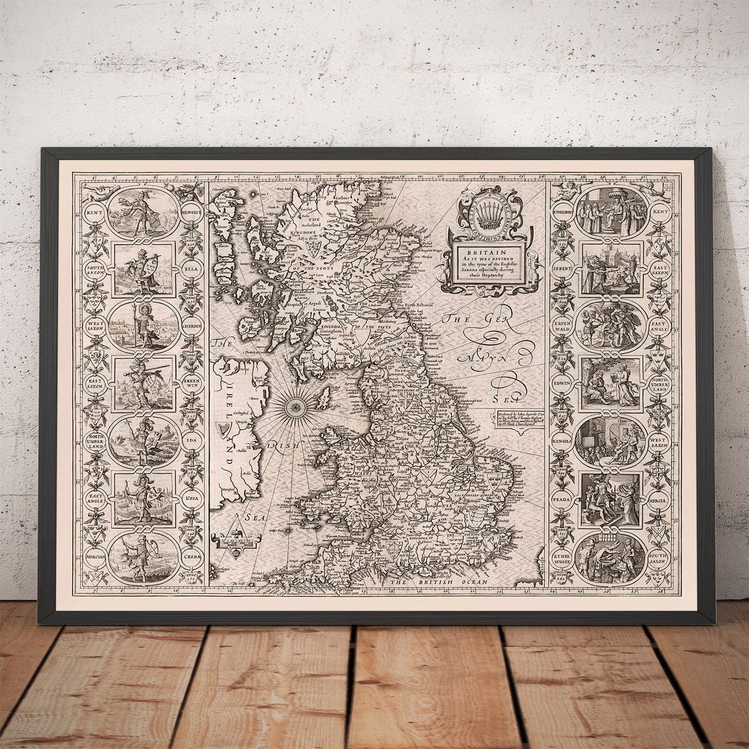 Old Viking Map of England, Wales & Scotland, 1611 by John Speed - Angl ...