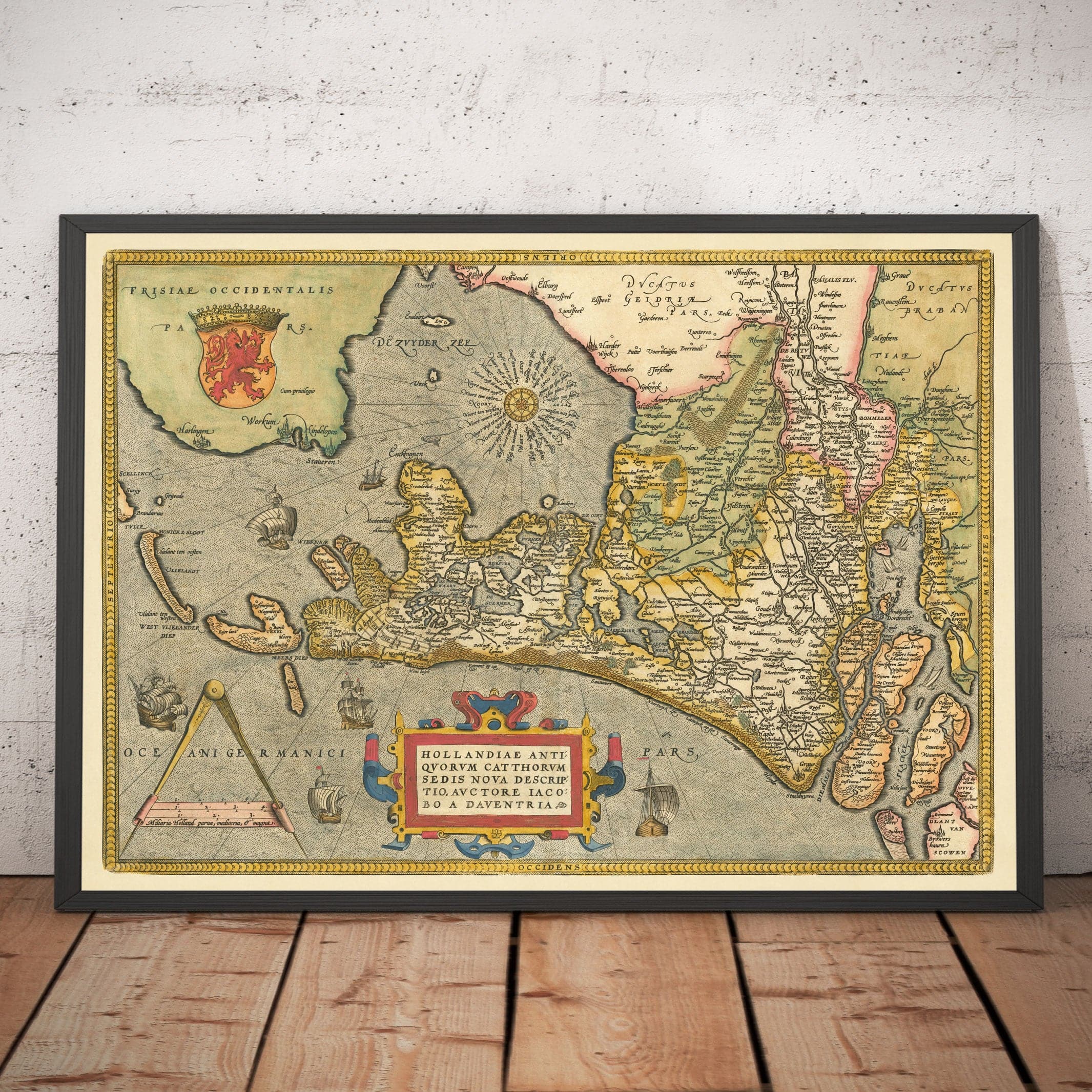 Old Map of Holland and Utrecht, 1595 by Abraham Ortelius - Amsterdam ...