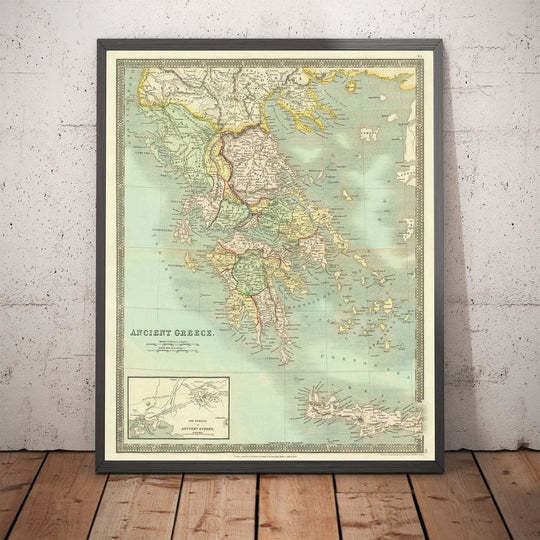 Old Map of Ancient Greece, 1834, by Teesdale - Crete, Macedonia, Corfu ...