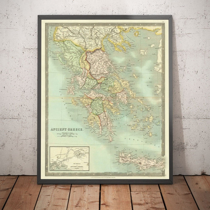 Old Map of Ancient Greece, 1834, by Teesdale - Crete, Macedonia, Corfu ...