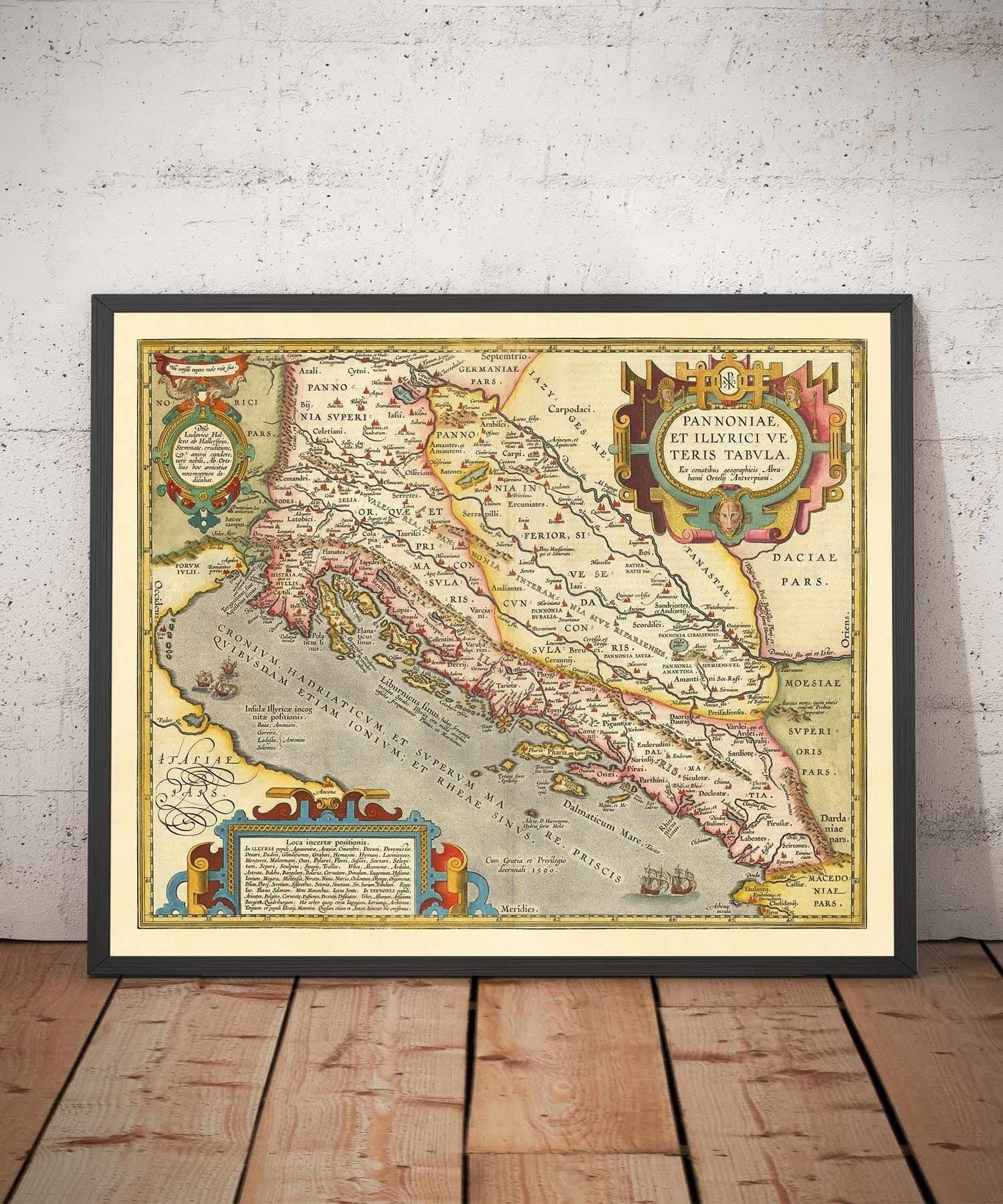 Old Map of Croatia, Bosnia & Serbia, 1573 by Ortelius - Adriatic Sea ...