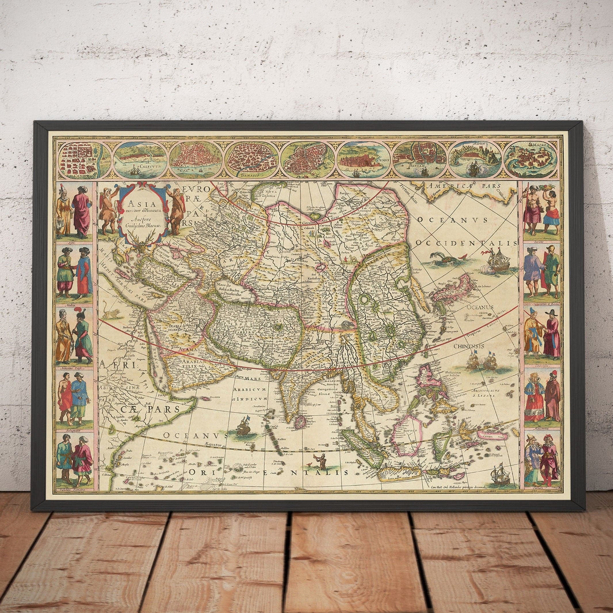 Old Map of Asia, 1640 by Willem Blaeu - Colonial East Indies - China ...