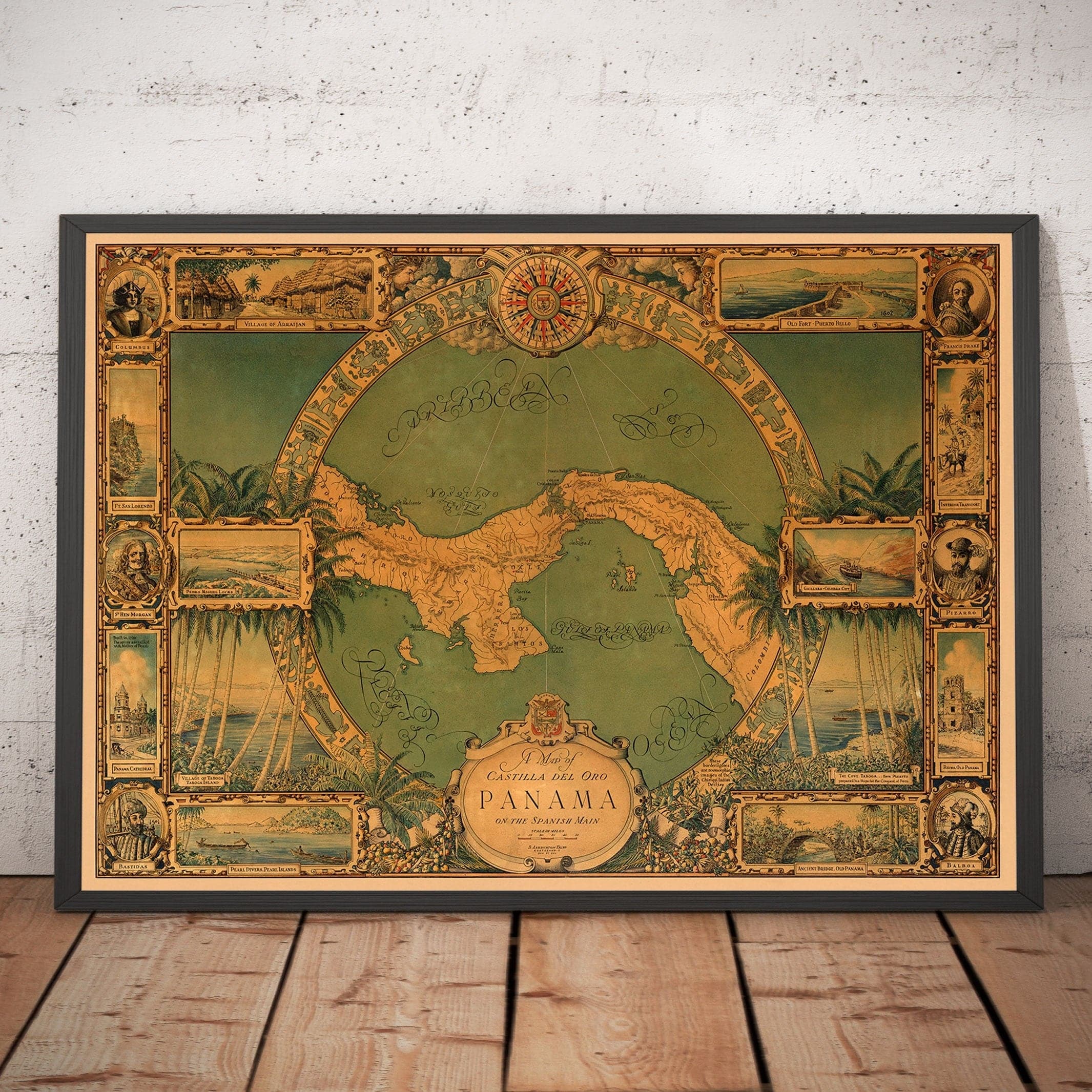 Old Map of the Panama Canal, 1930 by Tripp - Panama City, Gatun, Bocas ...