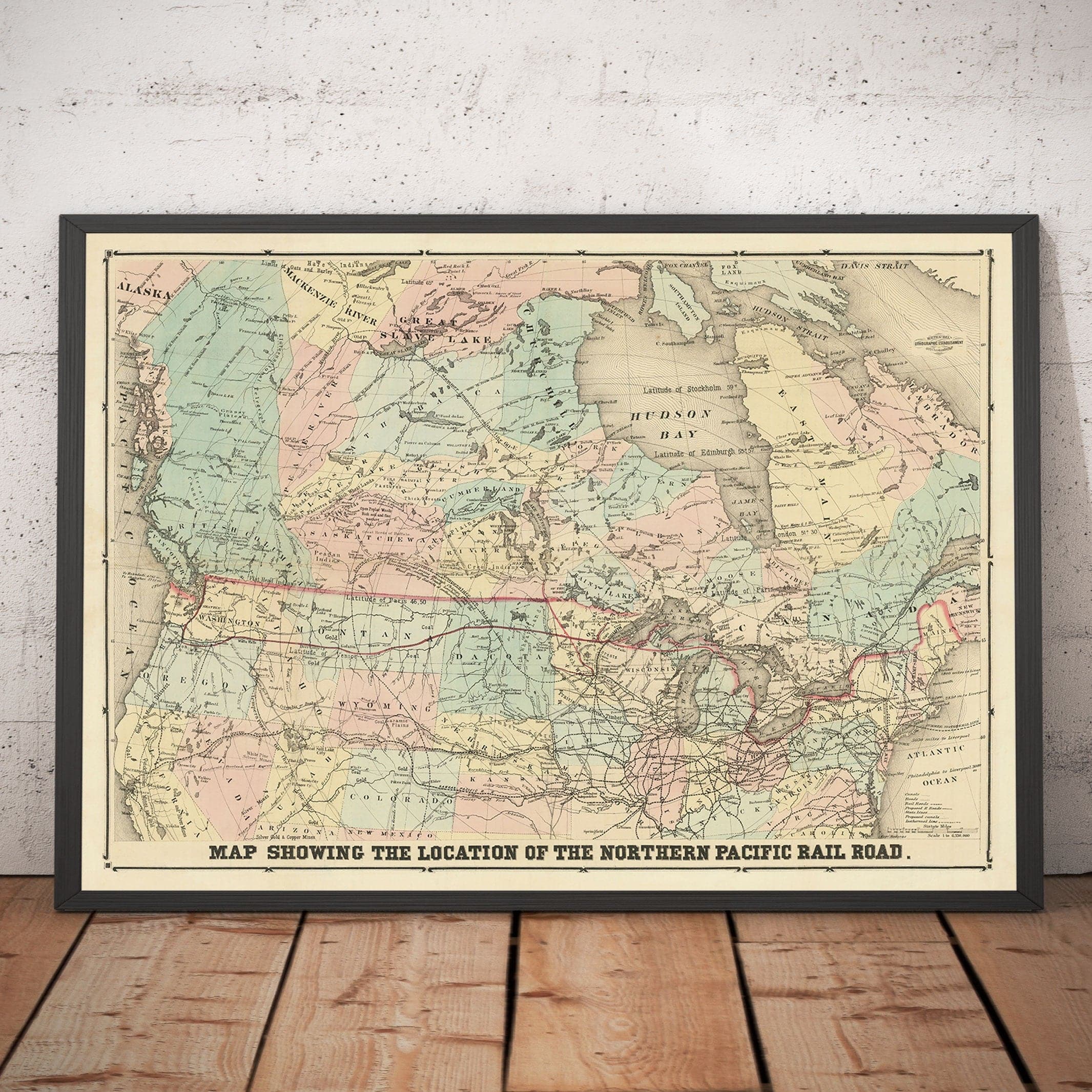 Old Map of the Northern Pacific Railway, 1870 by Traubel - Railroads i ...
