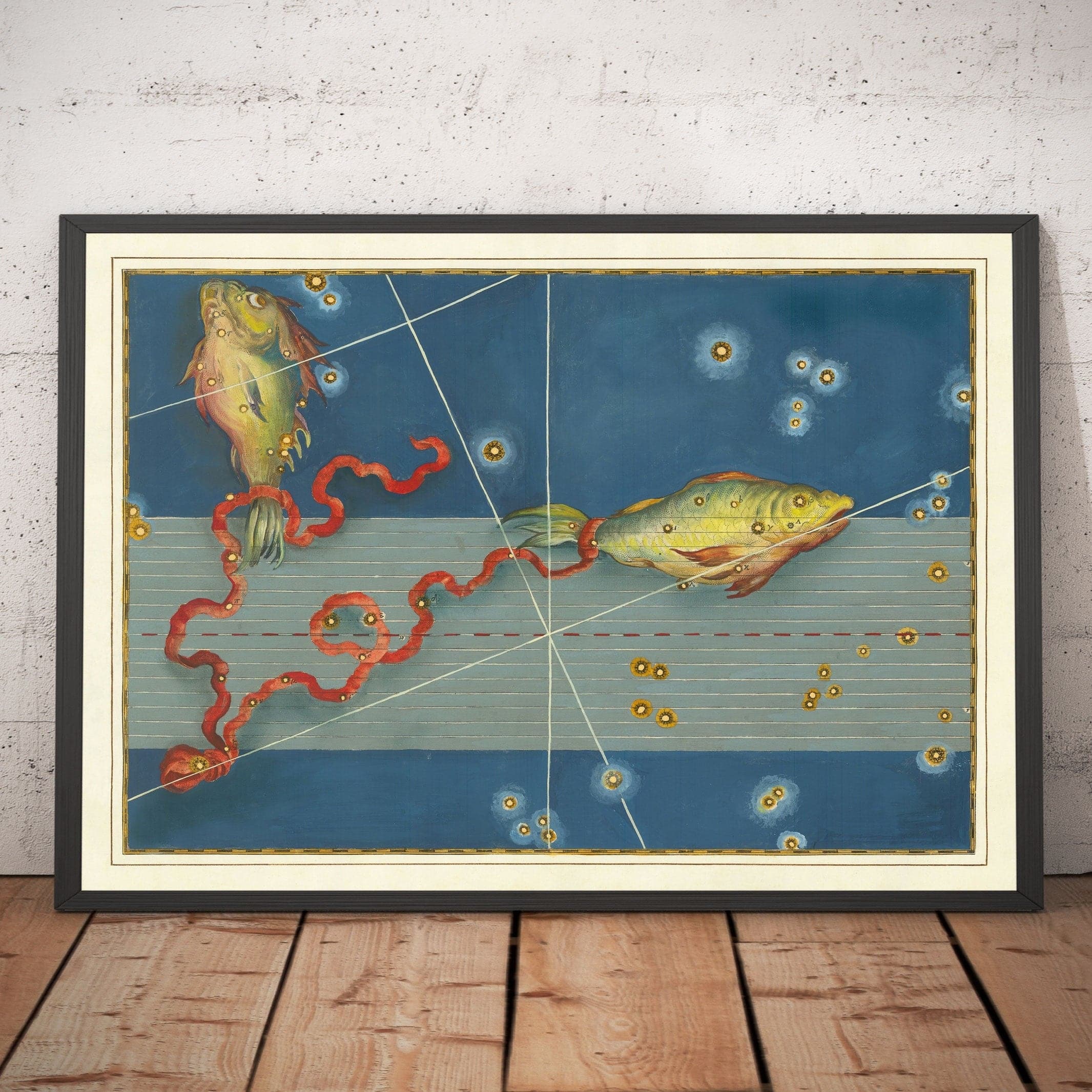 Old Star Map of Pisces, 1603 by Johann Bayer - Zodiac Astrology Chart ...