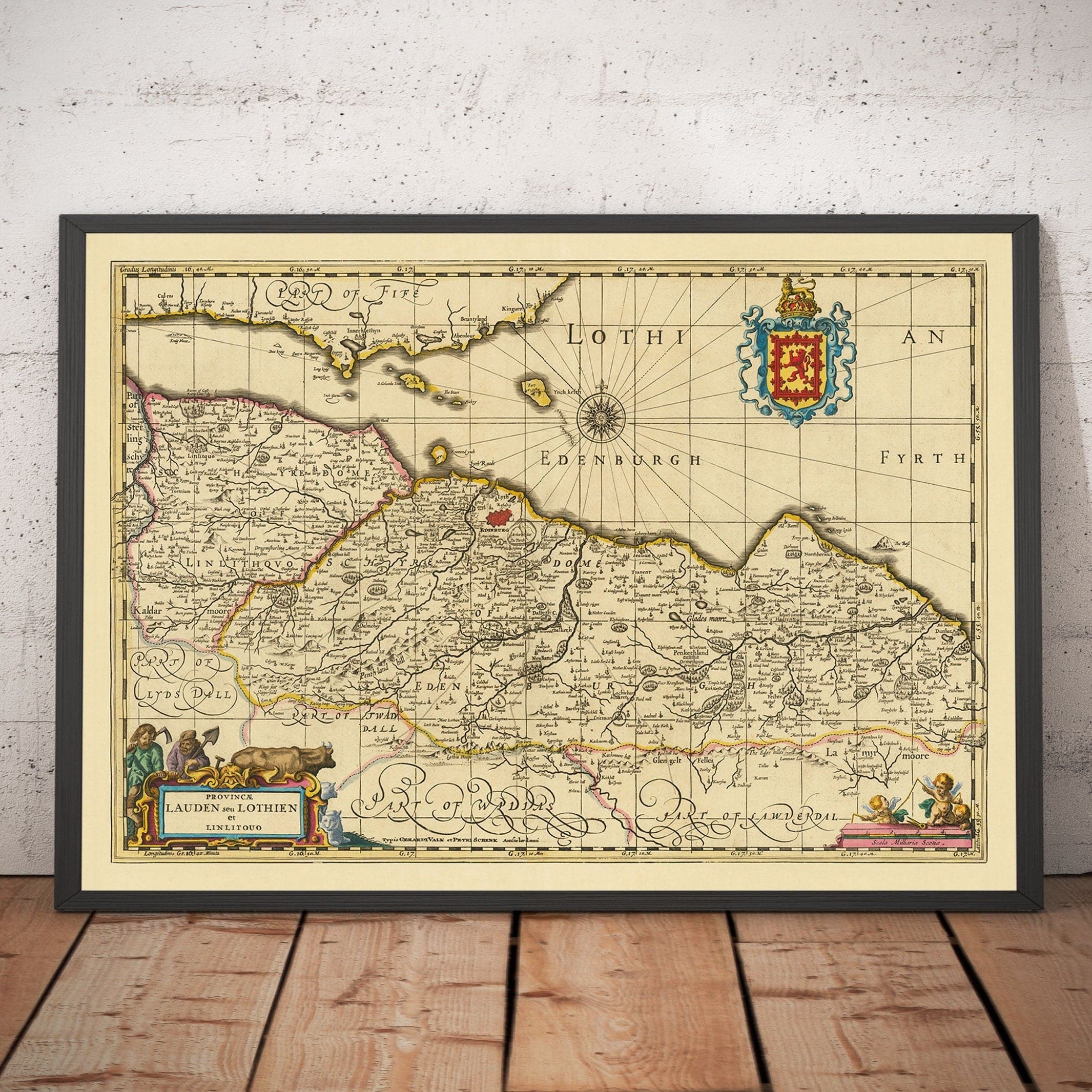 Old Map of Lothian & Edinburgh, 1690 - Queensferry, Linlithgow, Firth ...