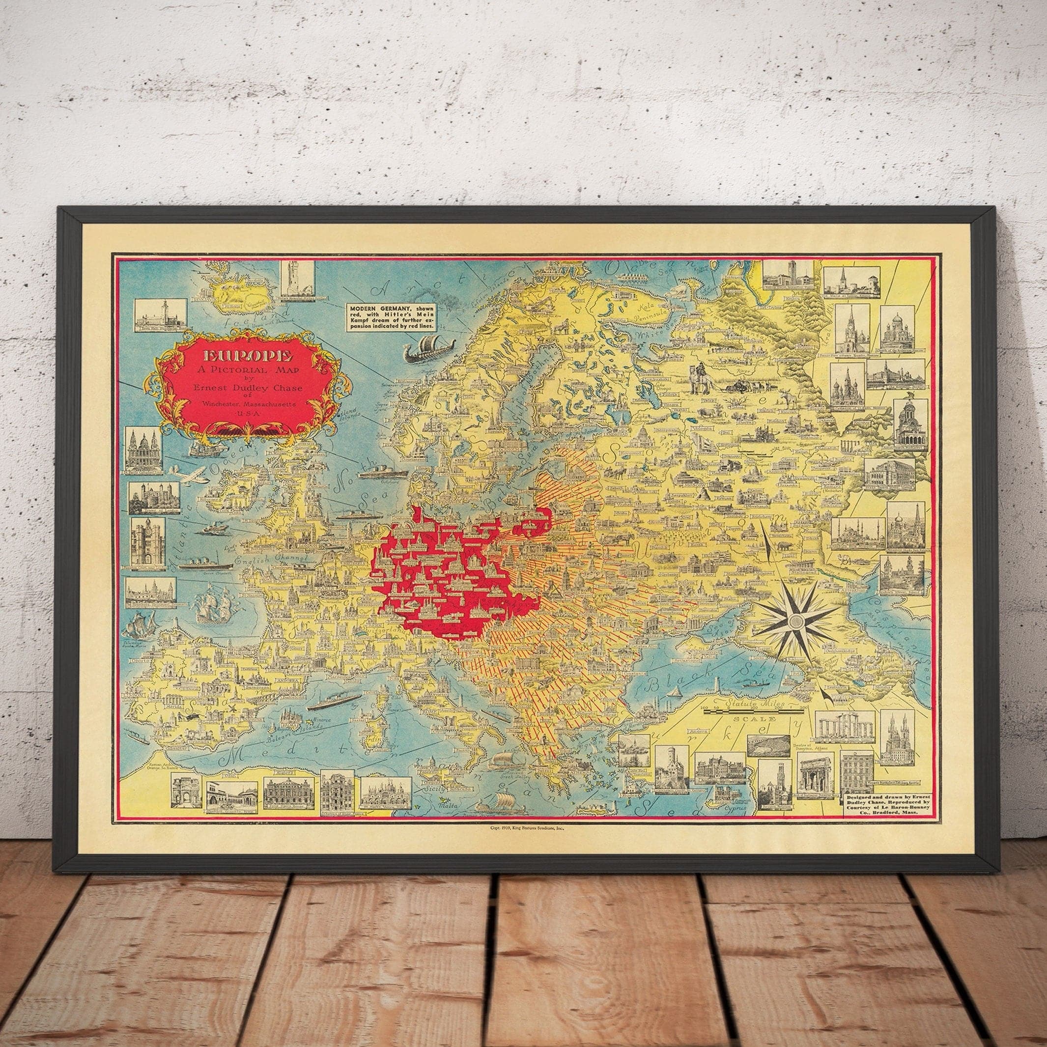 World War 2 Map, 1939 by Ernest Dudley Chase - Hitler's Dream of Expan ...