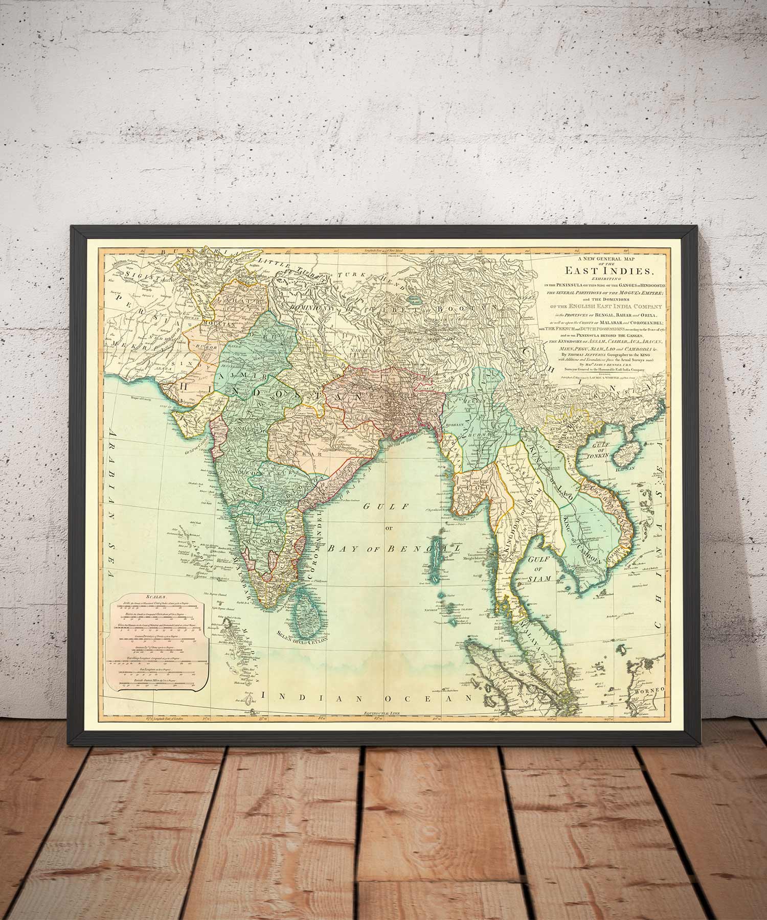Old Map of the East Indies, 1794 - India, Hindustan, China, Vietnam, T ...