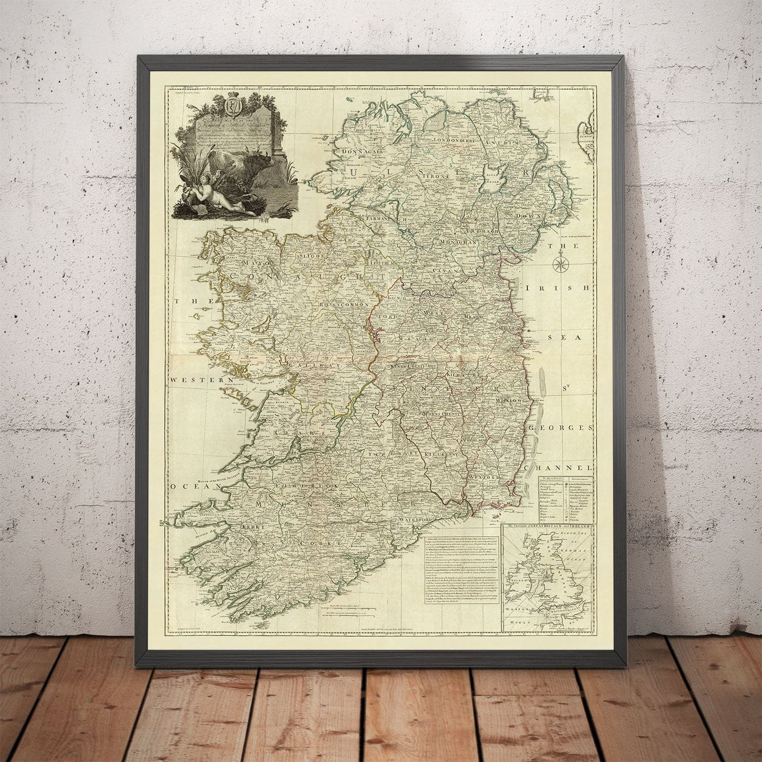 Old Map of Ireland in 1790 by John Rocque - Rare Large Wall Chart – The ...