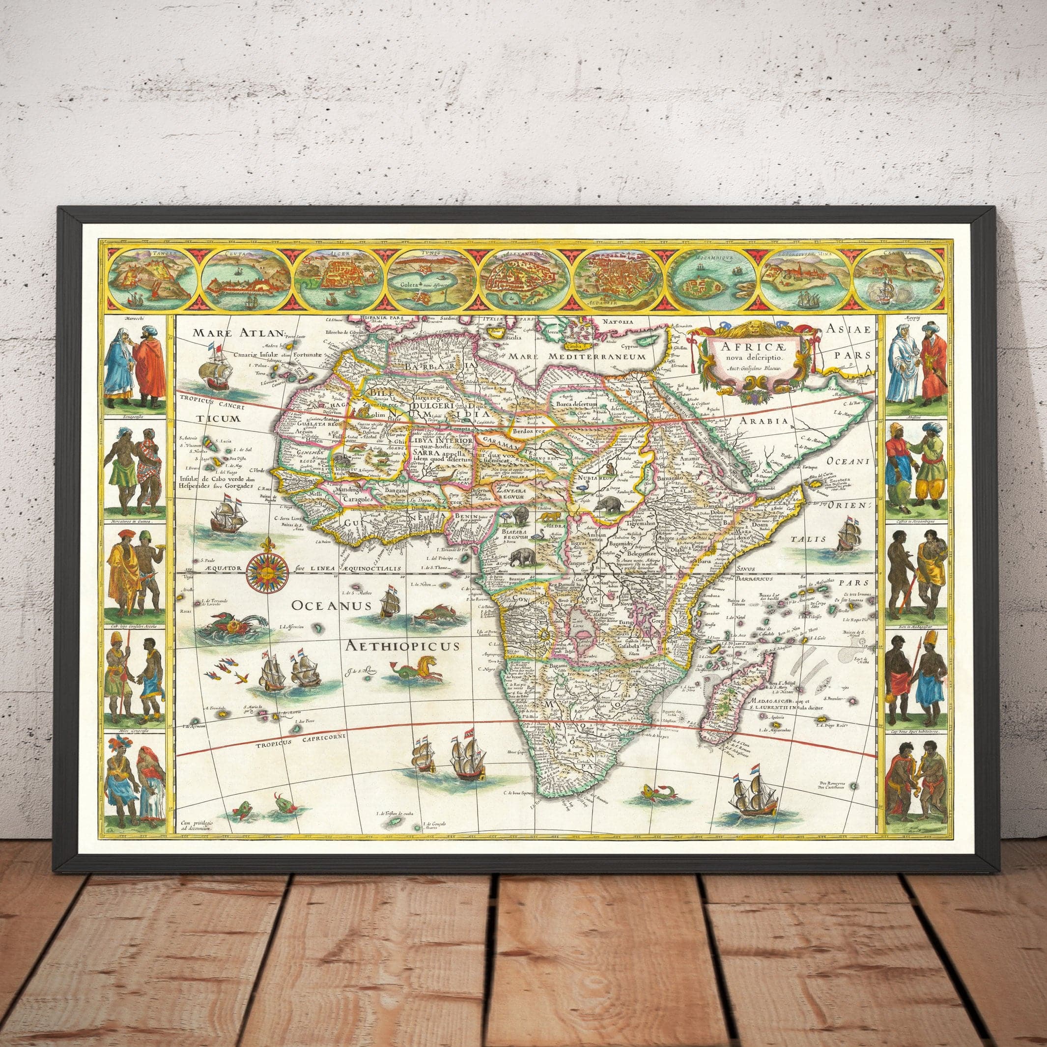 Old Map of Africa by Johannes Blaeu, 1635 - Rare Atlas Colonial Contin ...