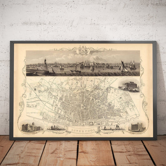 Old Monochrome Map of Liverpool by John Rapkin, 1851 – The Unique Maps Co.