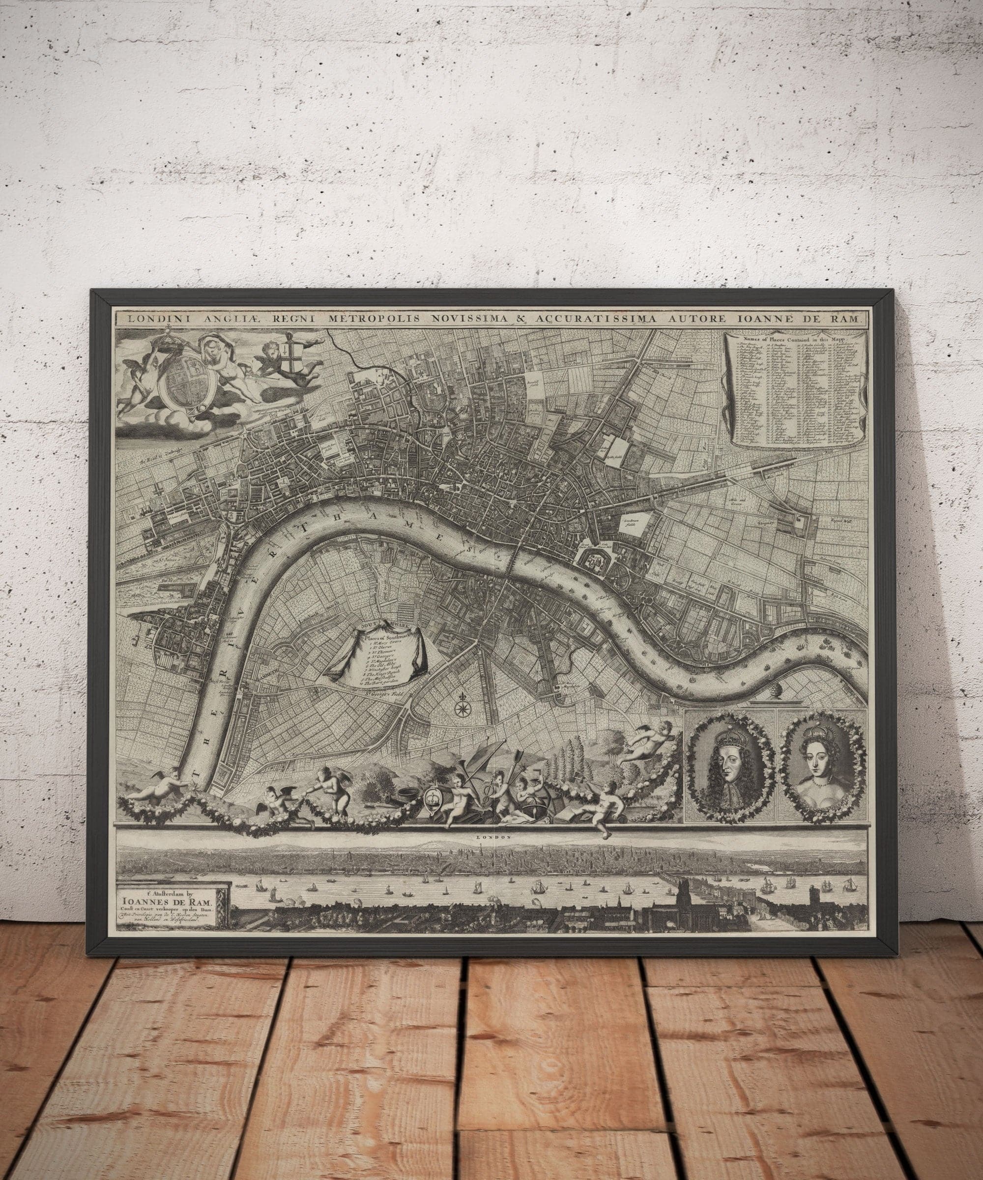 Rare Old Map of London in 1690 by Joannes de Ram – The Unique Maps Co.
