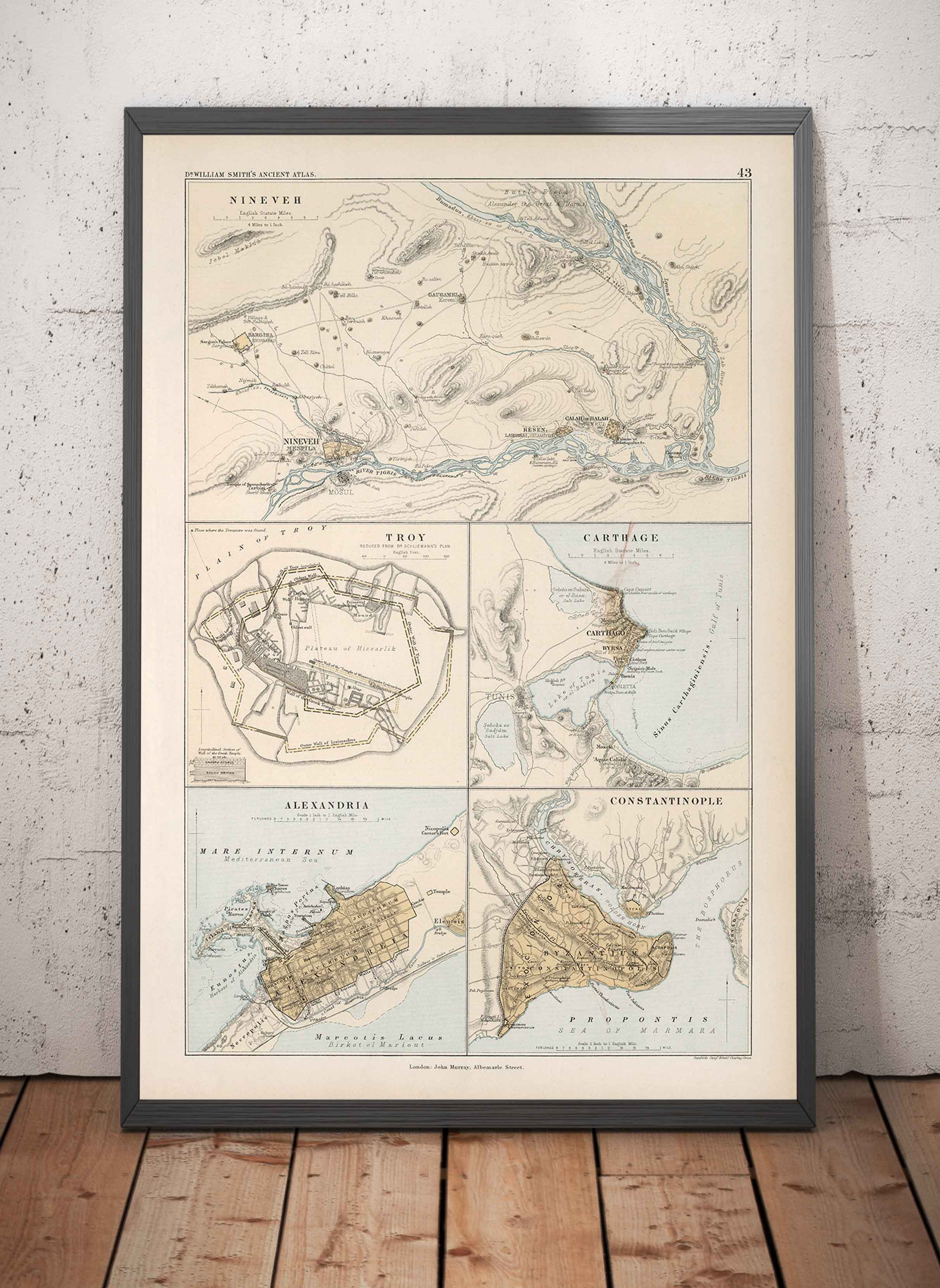 Old Map of Ancient Cities in North Africa and the Middle East, 1874 by ...
