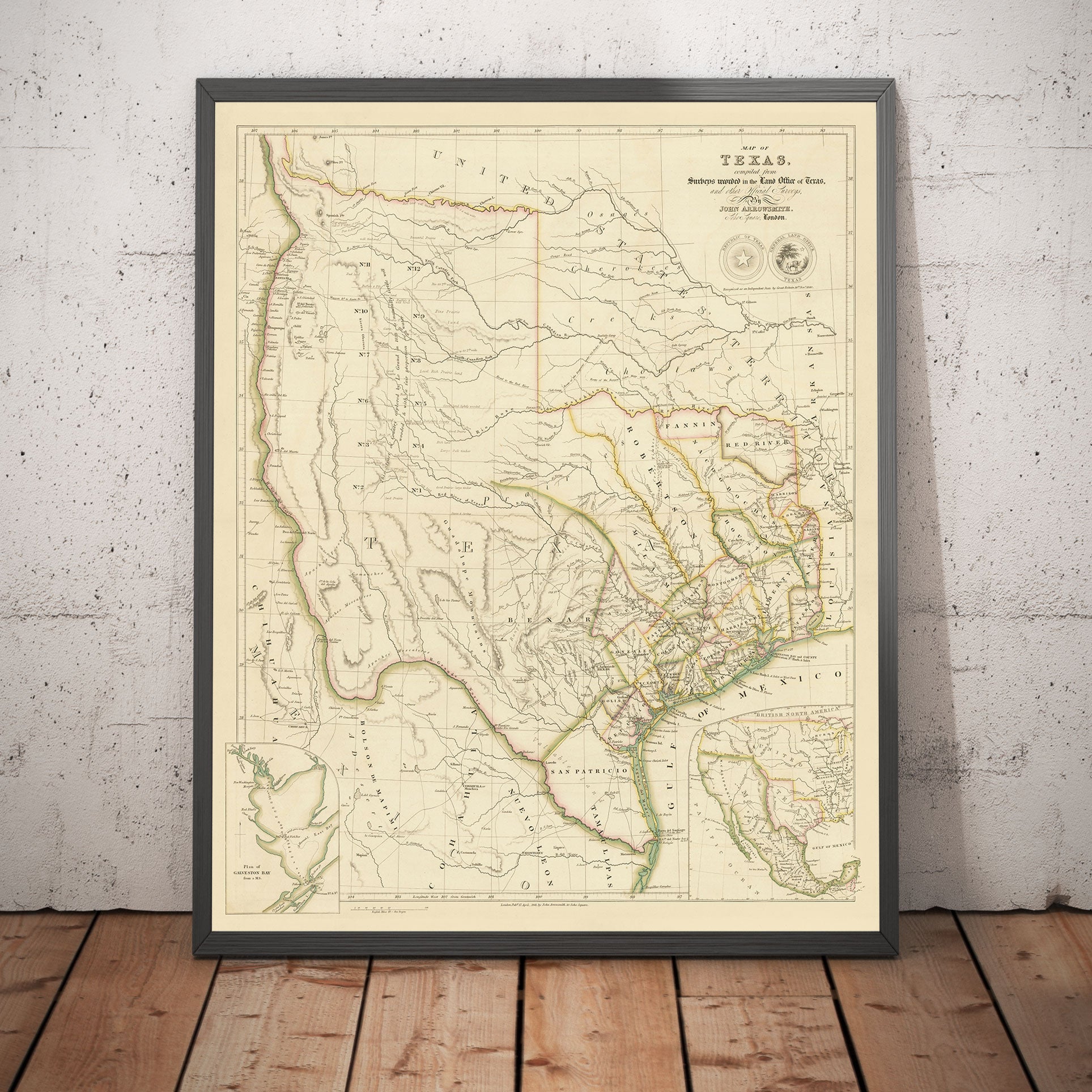 Old Map of the Republic of Texas, 1841 - Pre-USA Independent Country ...