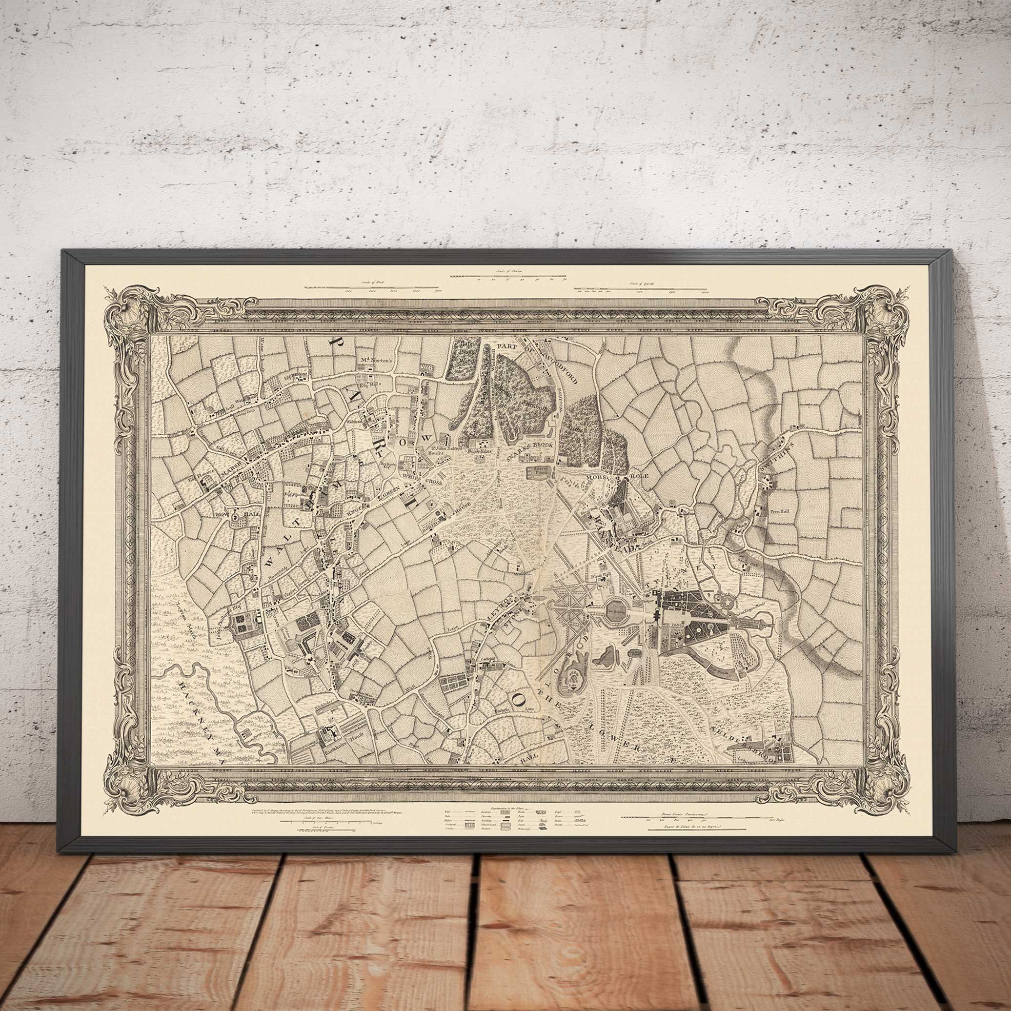 Old Map of North East London in 1746 by John Rocque - Wanstead, Waltha ...