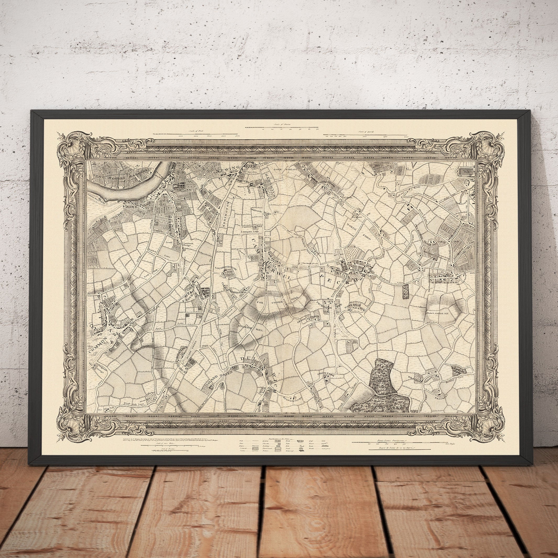 Old Map of South London in 1746 by John Rocque - Peckham, Camberwell ...