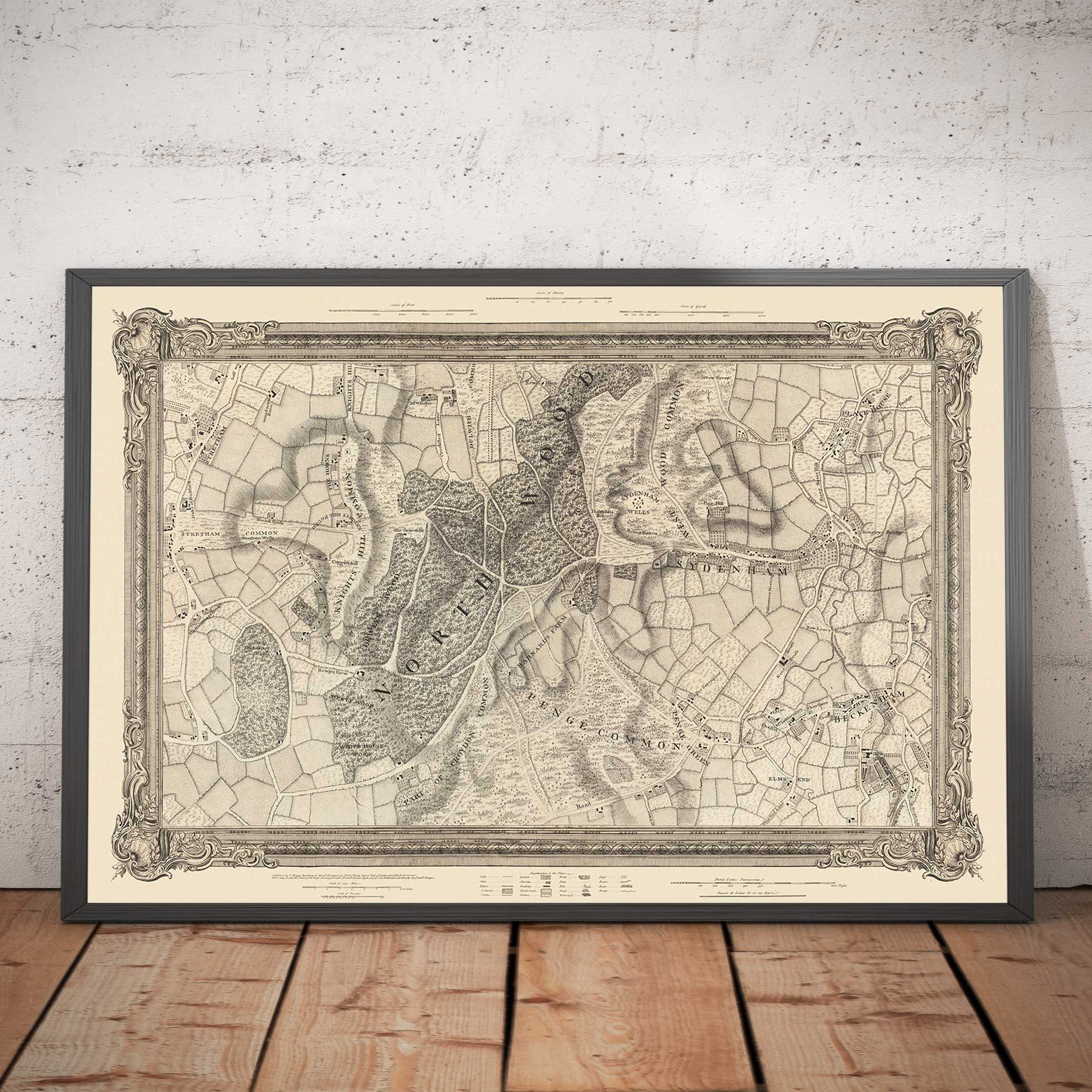 Old Map of South East London in 1746 by John Rocque - Streatham, Becke ...