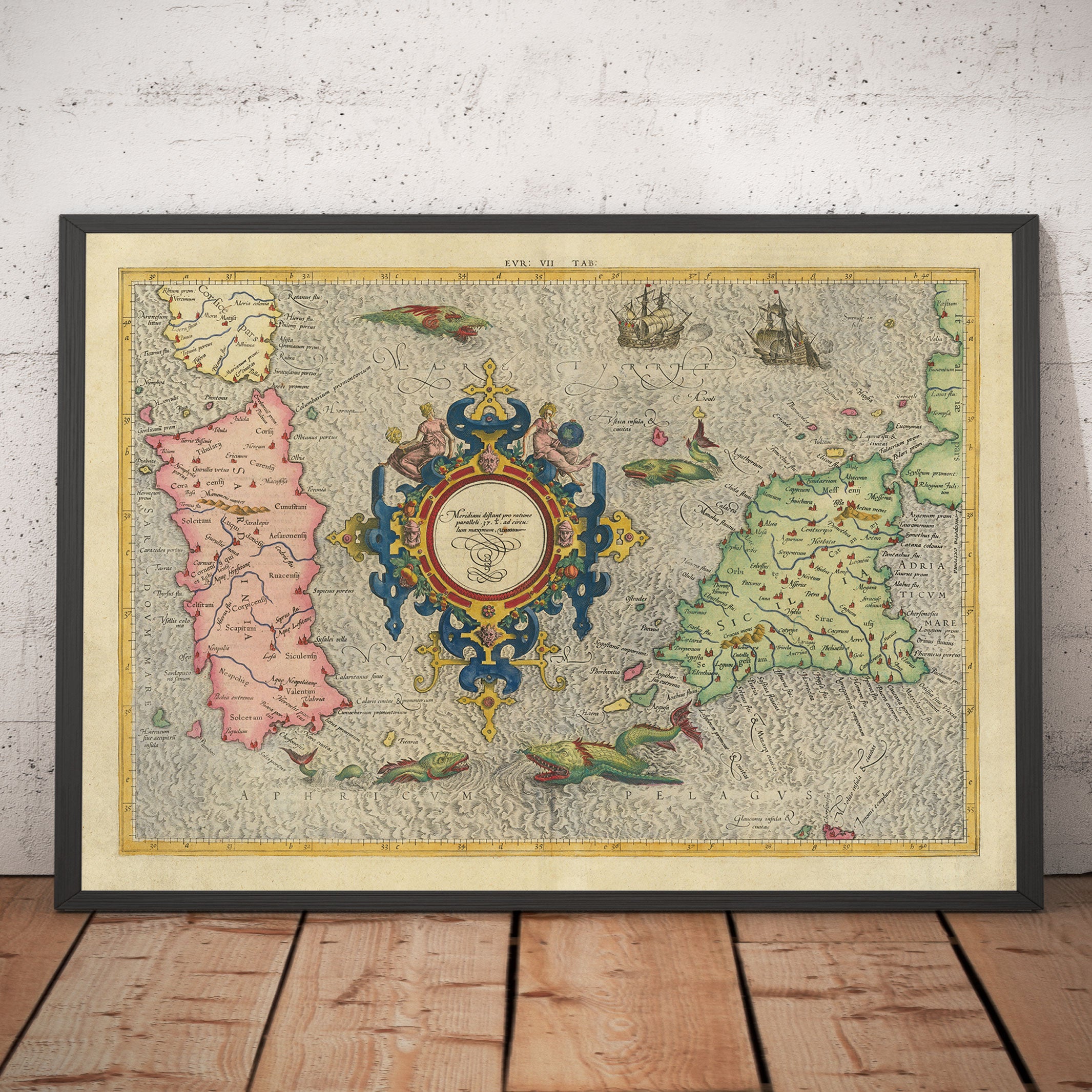 Old Map of Sardinia and Sicily in 1584 by Gerard Mercator - Italy, Cag ...