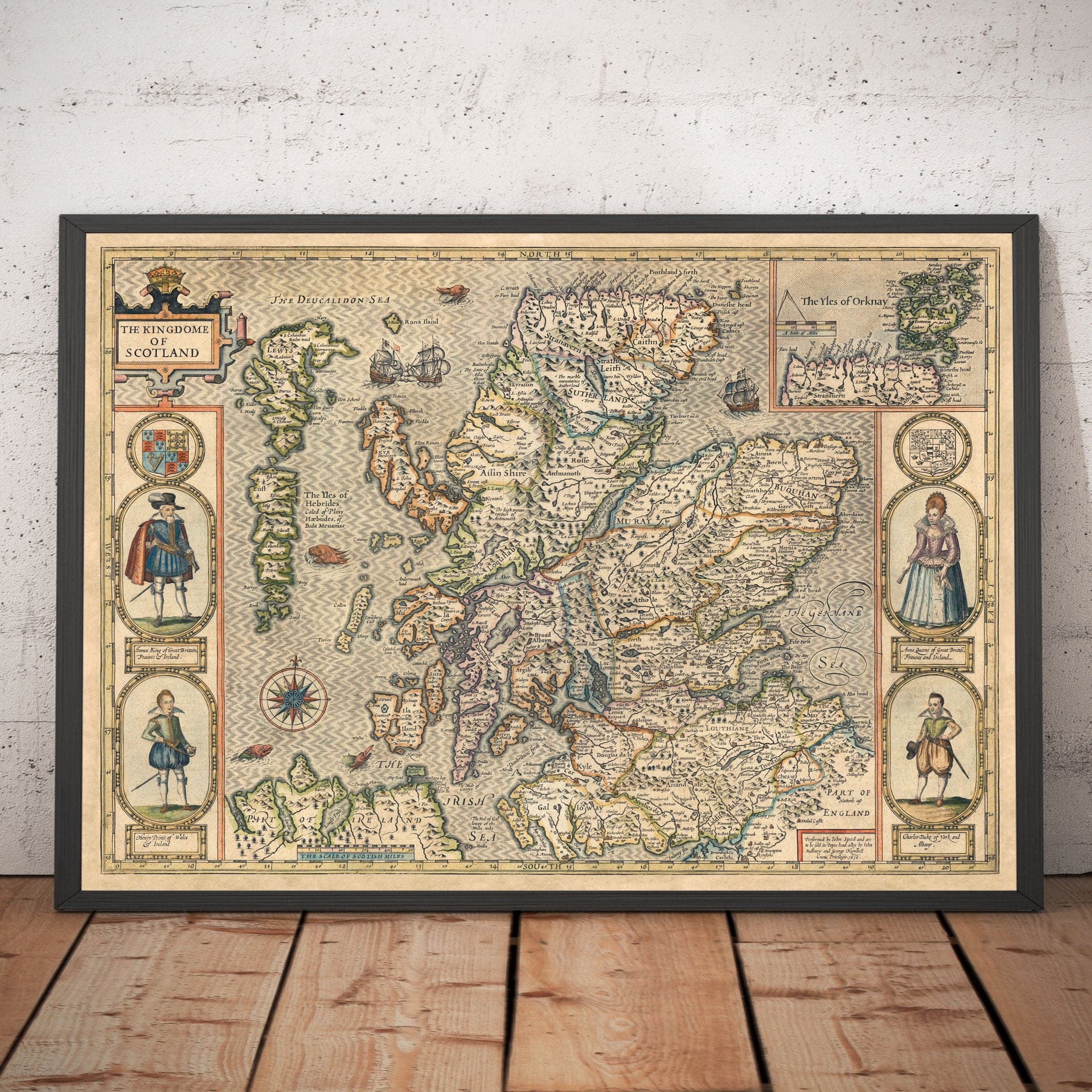Old Map of Scotland in 1611 by John Speed - Orkney, Shetland, Highland ...