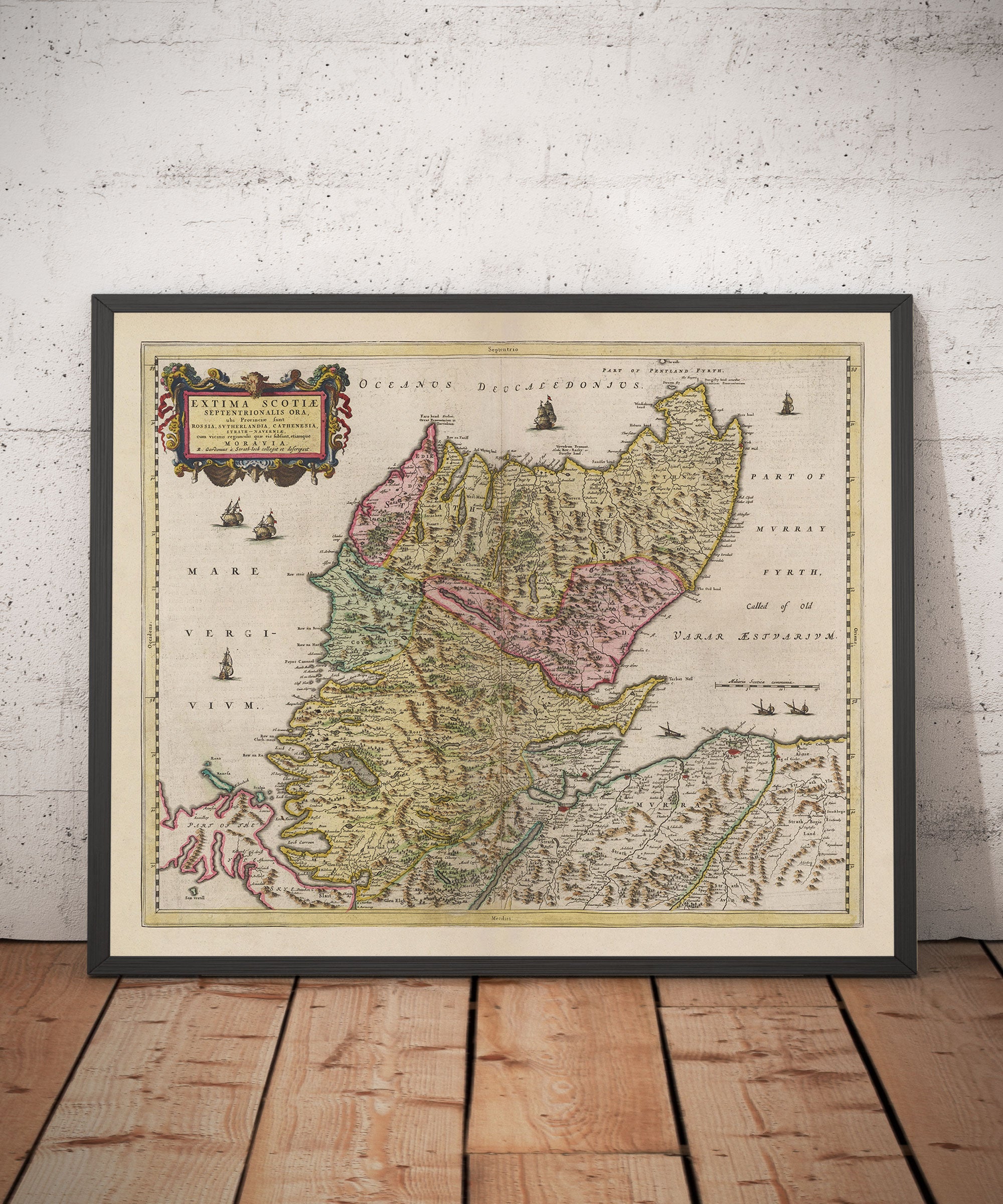 Old Map of the Scottish Highlands, 1665 by Blaeu - Caithness, Sutherla ...