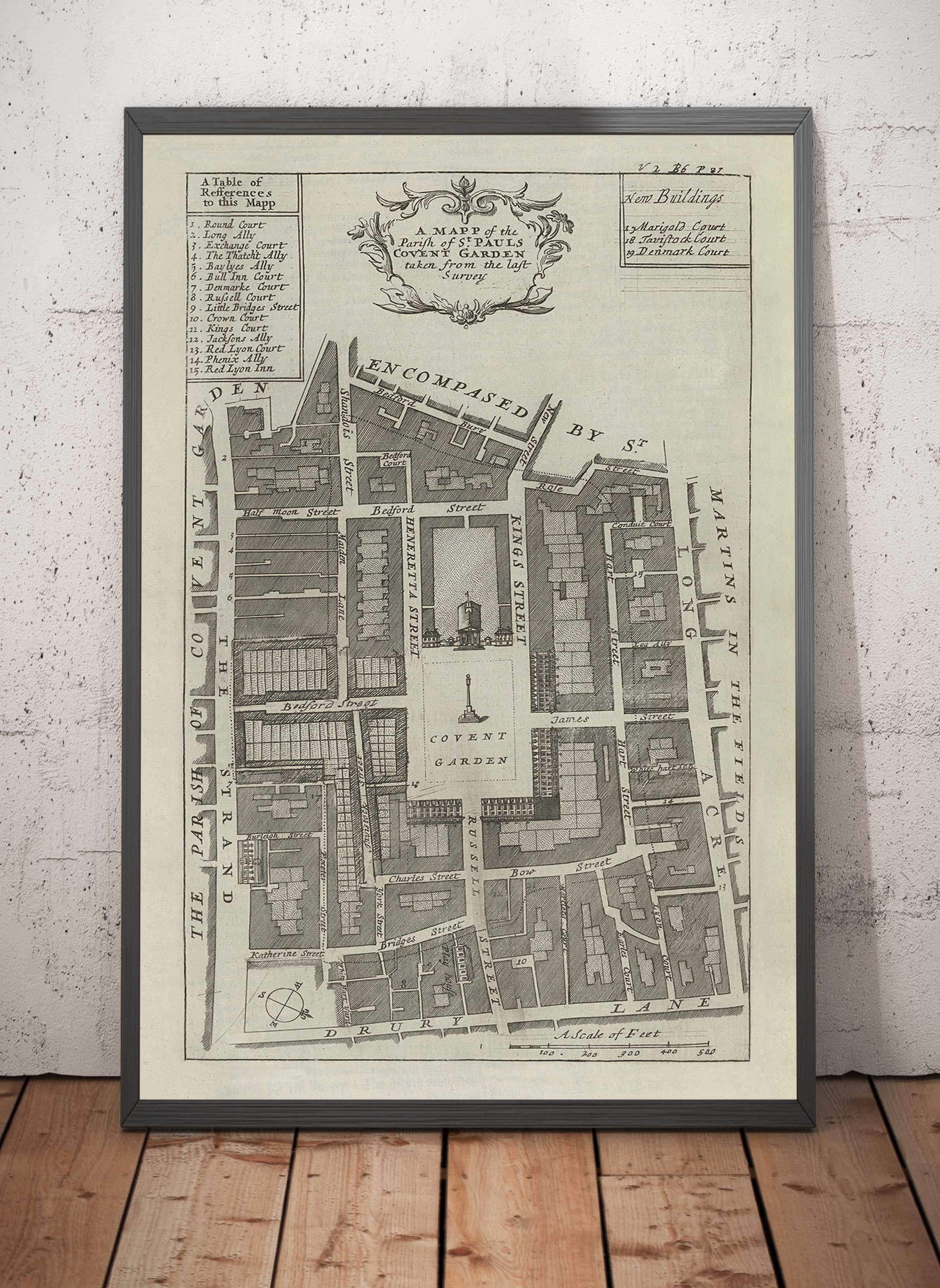 Old Map of Covent Garden, 1720 by Strype Stow - London, St Paul's Chur ...