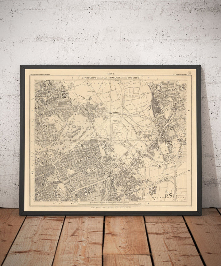 Old Map of East London in 1862 by Edward Stanford - Victoria Park, Hac ...