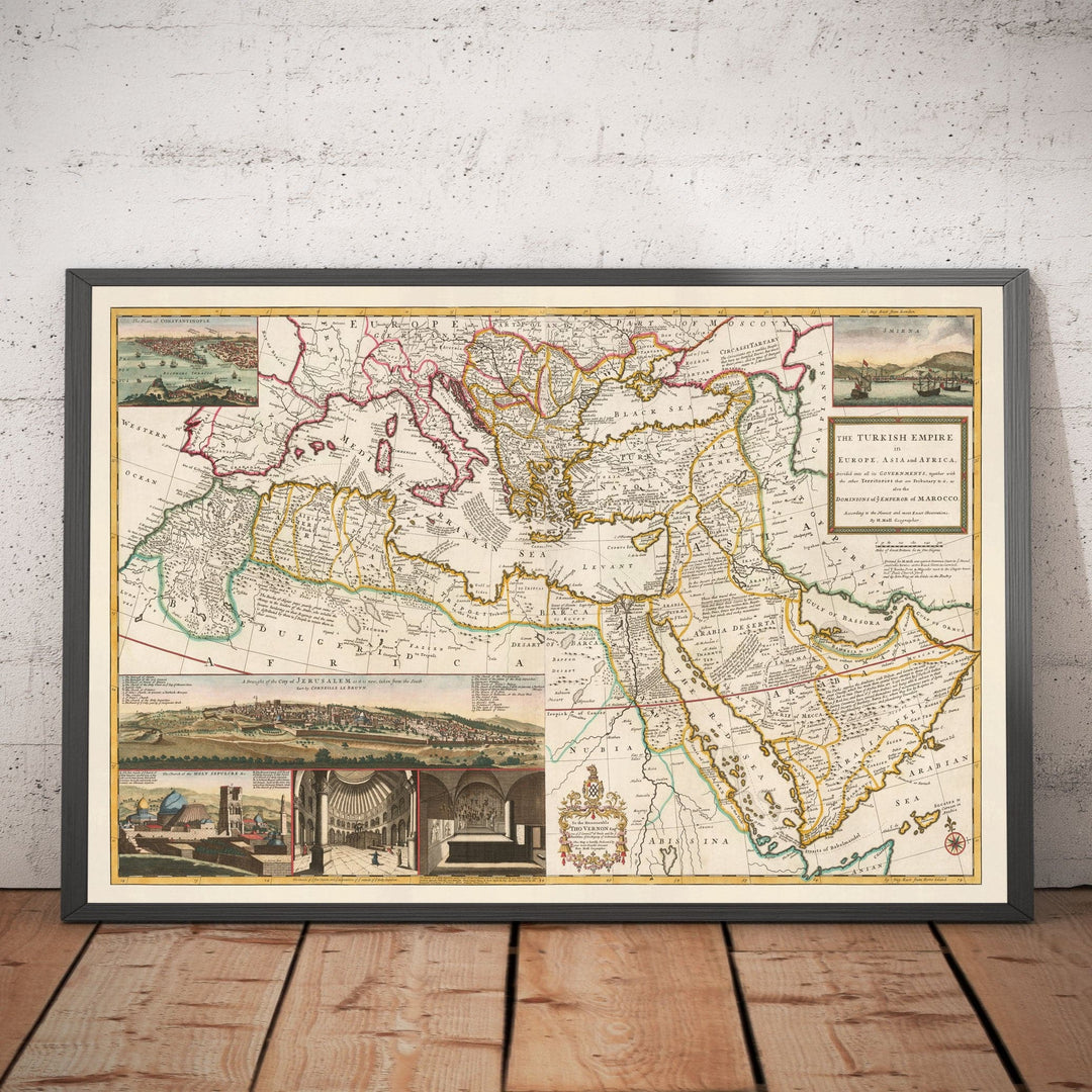 Old Map of Ottoman Empire, 1714 by Herman Moll - Turkish Empire - Sout ...
