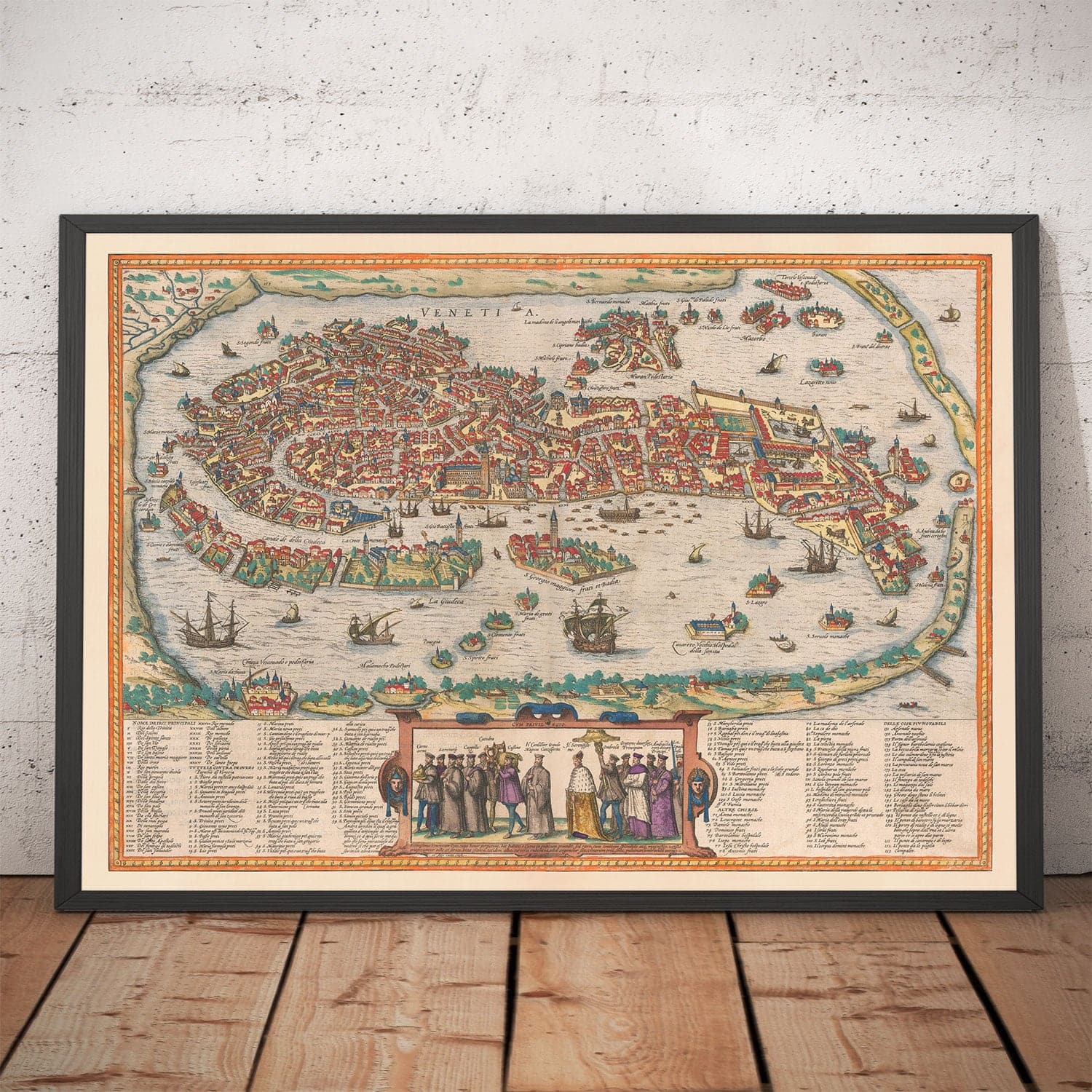 Very Old Map of Venice, 1572 by Georg Braun - Venezia, Murano, Burano ...