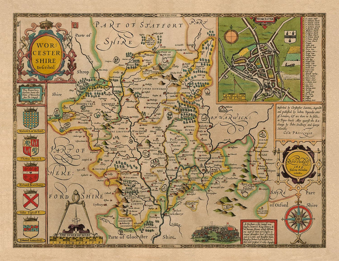 Old Map Of Worcester County